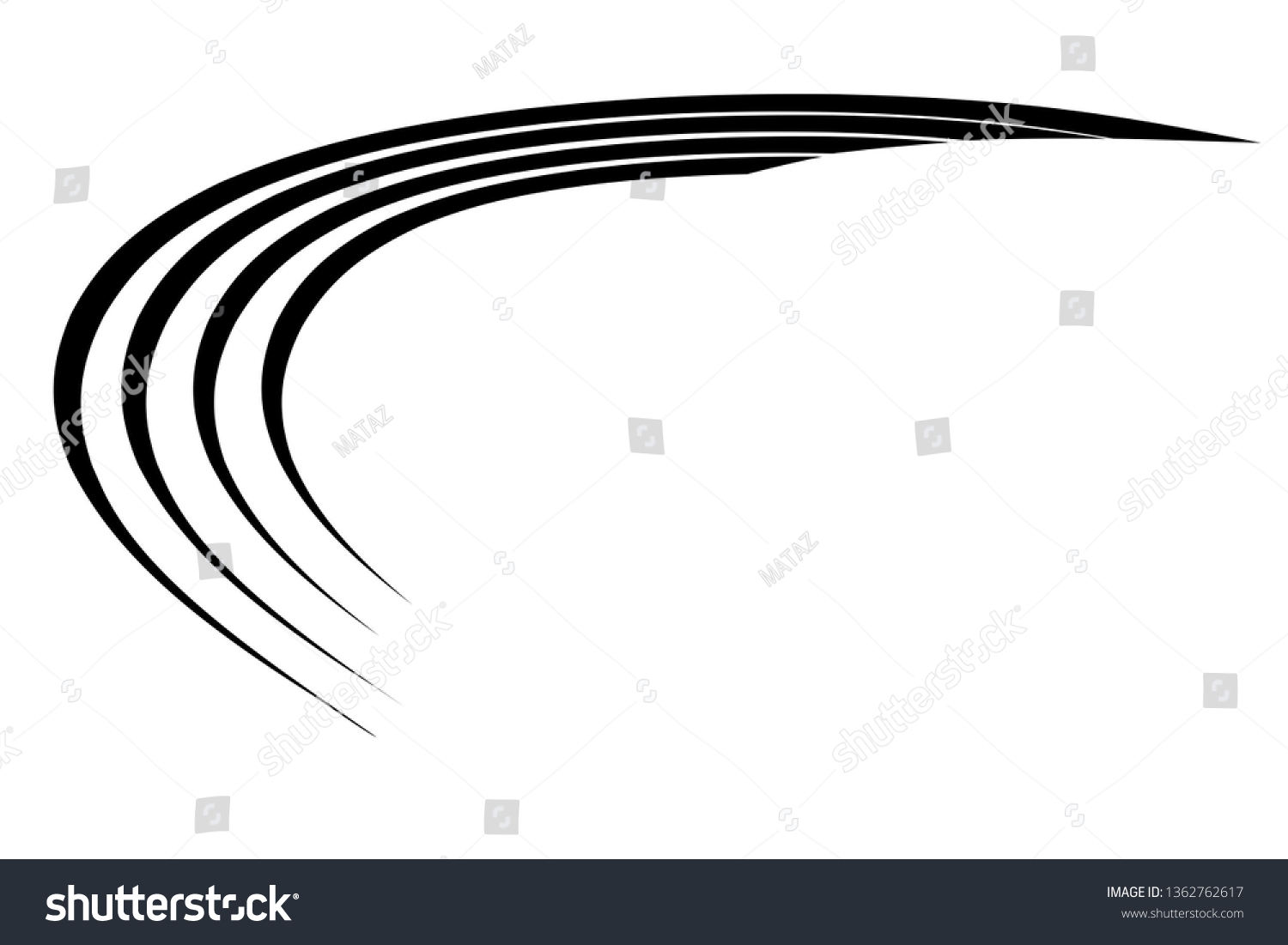 Vektor Stok Wavy Lines Design Element Black Isolated (Tanpa Royalti ...
