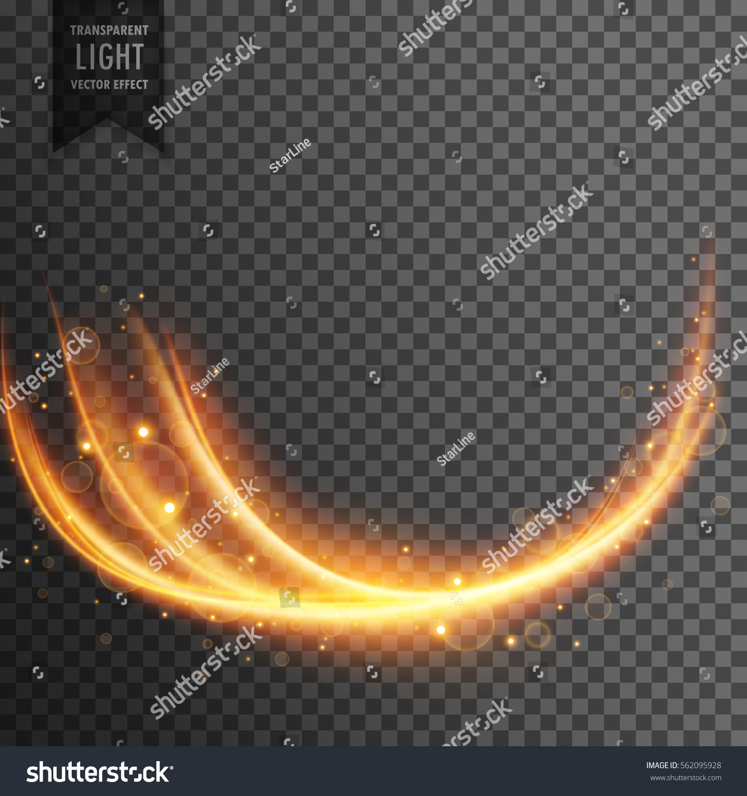 Wavy Transparent Light Effect Stock Vector 562095928 - Shutterstock