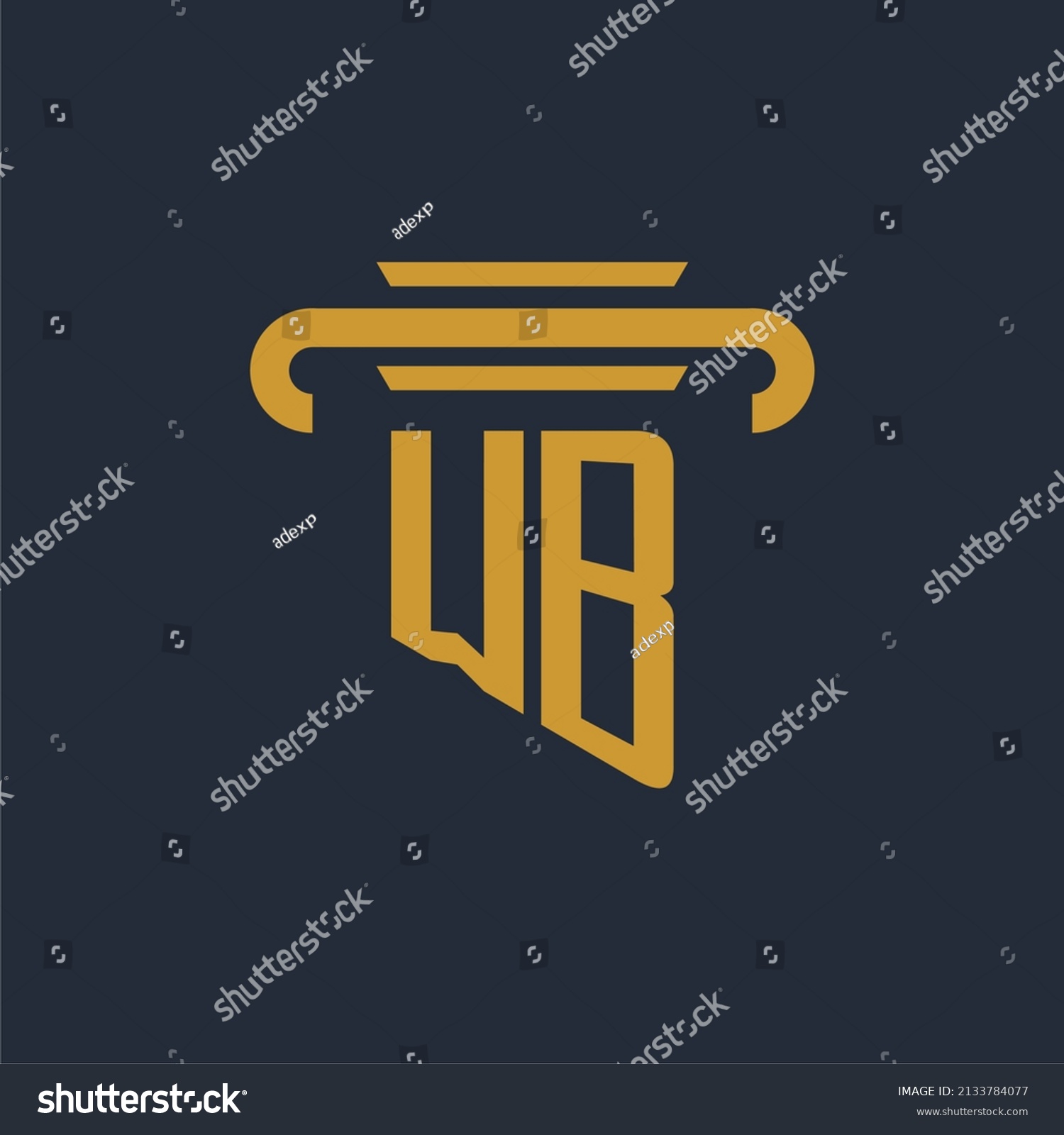 Wb Initial Logo Monogram Pillar Icon Stock Vector (Royalty Free ...