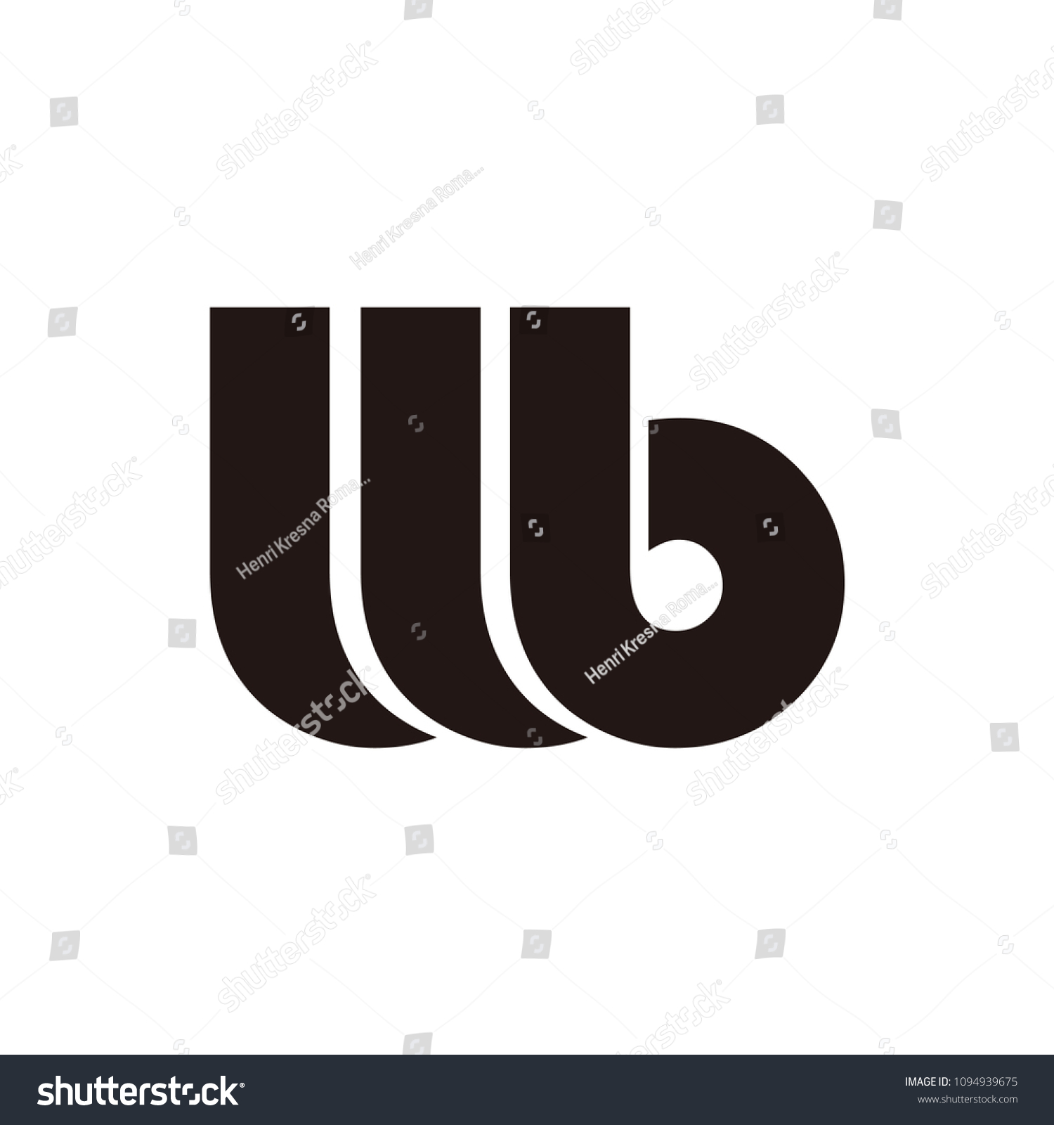 Wb Letter Vector Logo: vector de stock (libre de regalías) 1094939675 ...