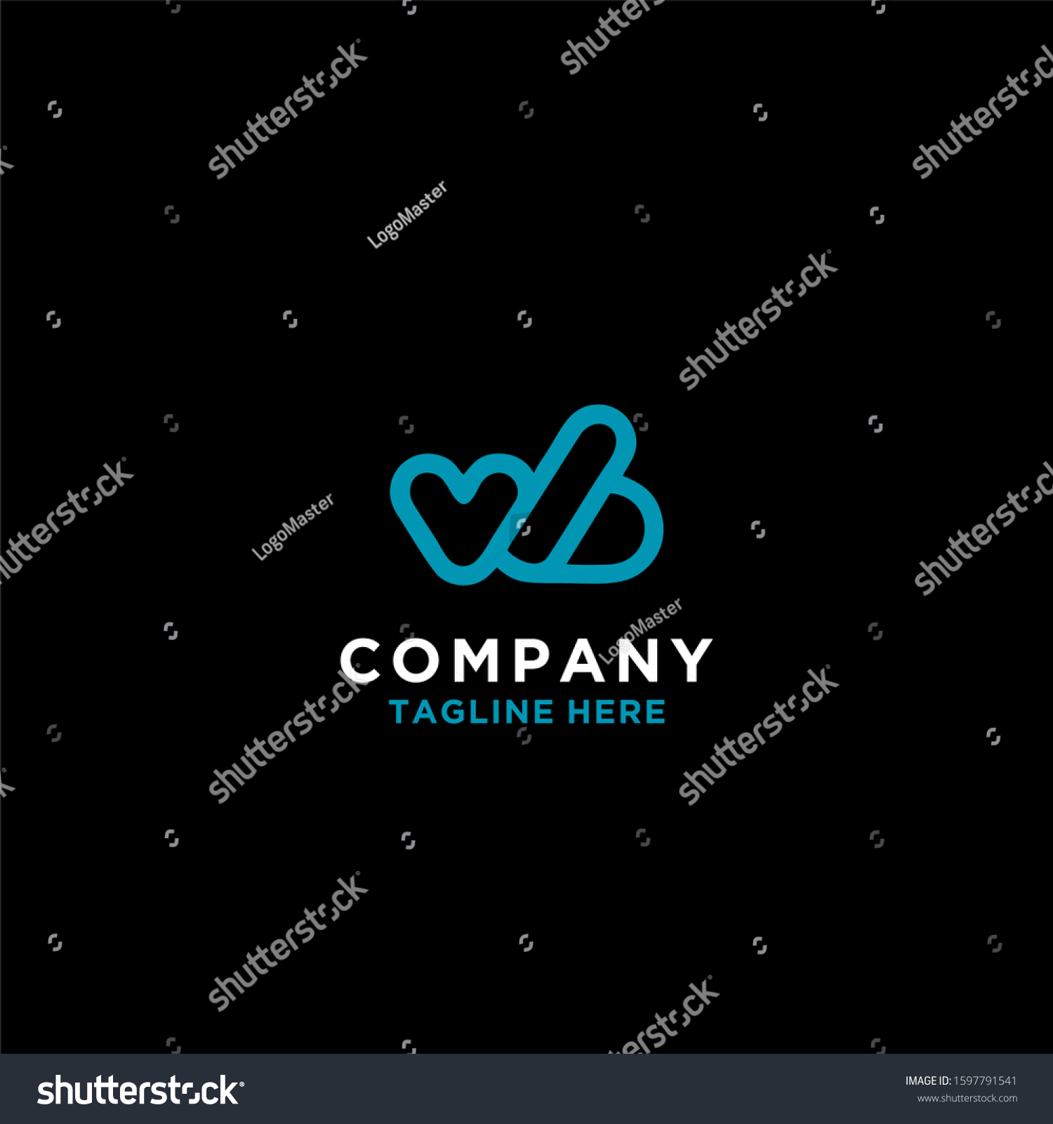 Wb Vb Vlb Letter Initial Vector Stock Vector (Royalty Free) 1597791541