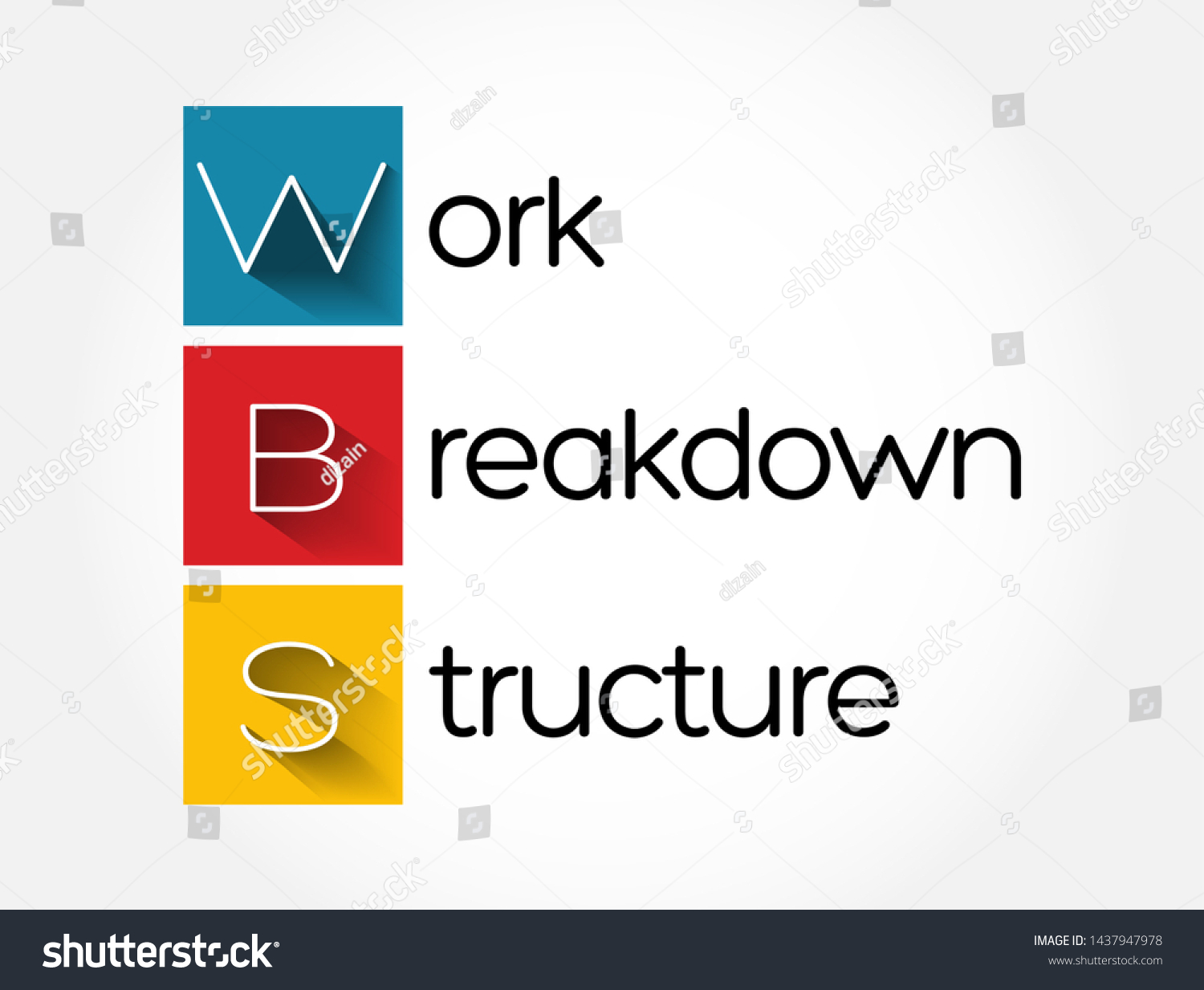 Wbs Work Breakdown Structure Acronym Business Stock Vector (Royalty ...