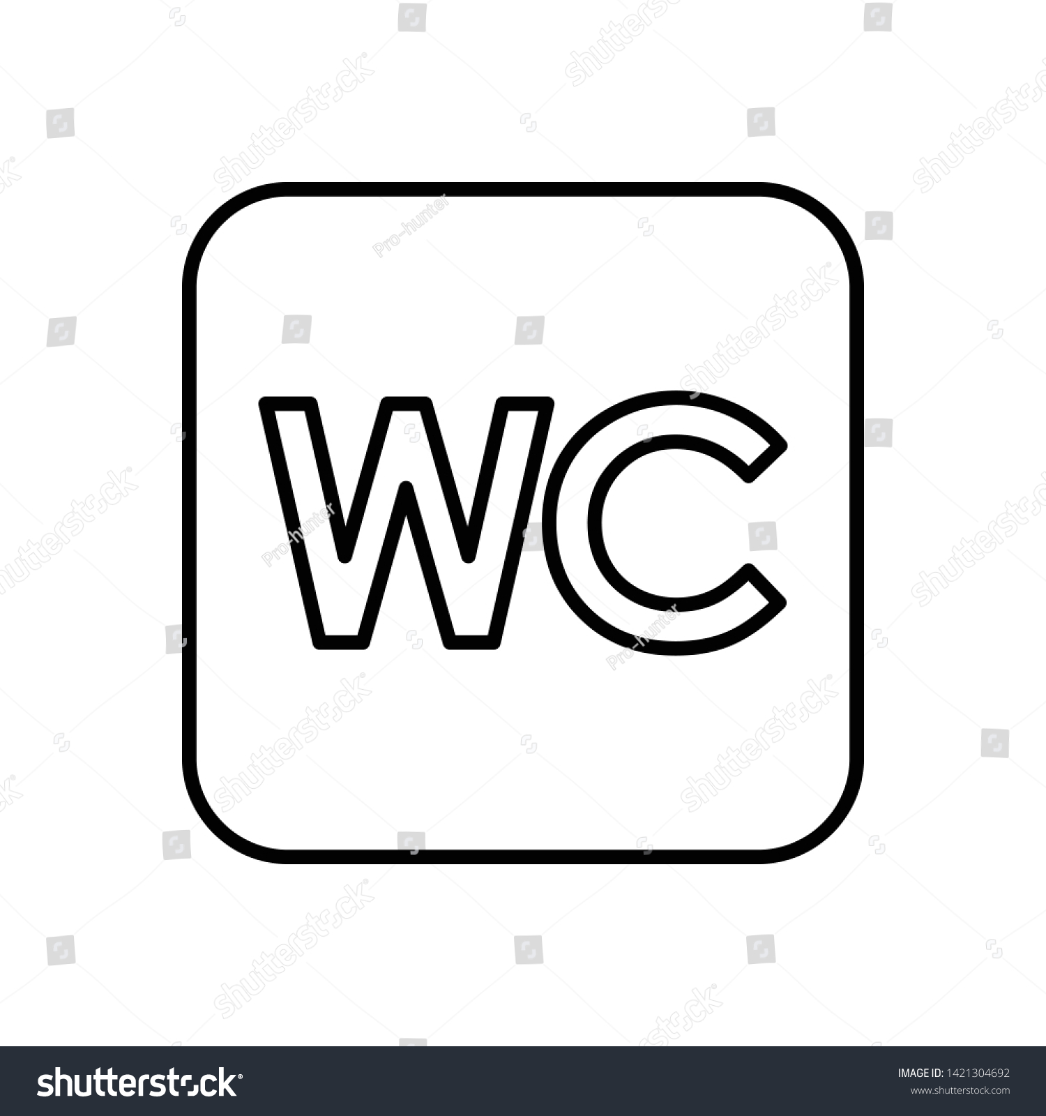 Wc Symbol Vector Illustration Simple Basic Stock Vector (Royalty Free ...
