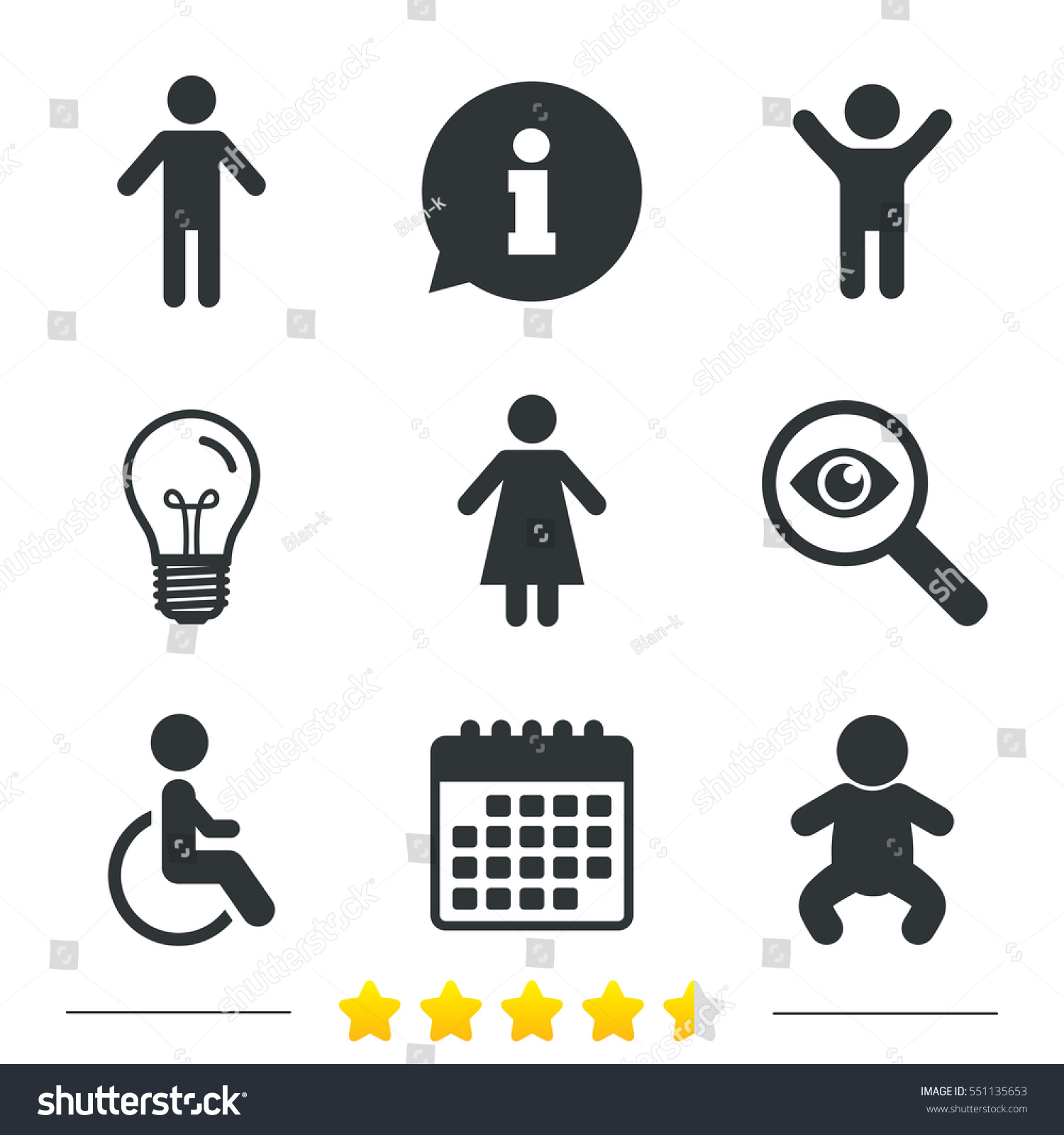 Wc Toilet Icons Human Male Female Vetor Stock Livre De Direitos
