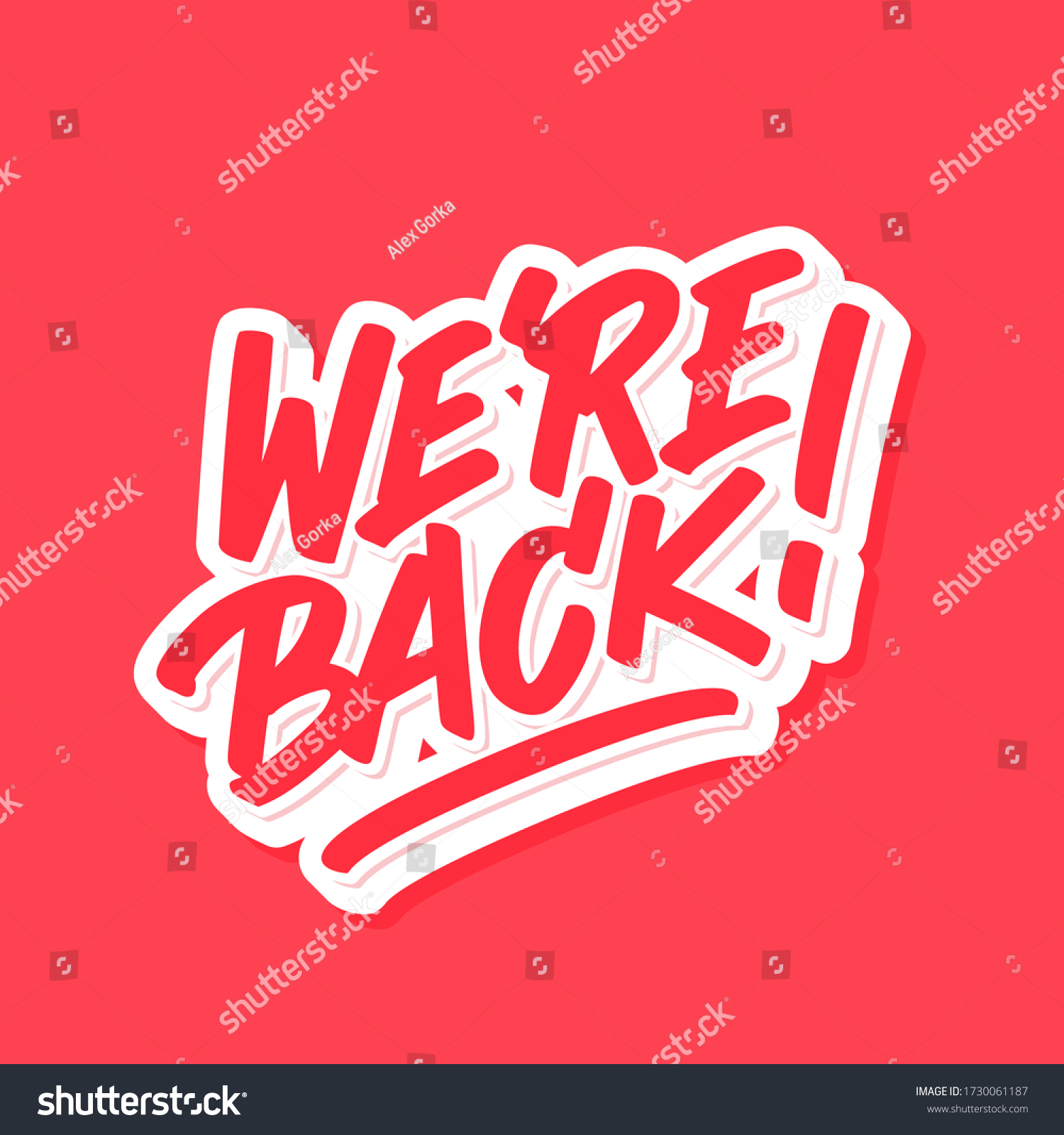 We Back Vector Lettering Stock Vector (Royalty Free) 1730061187
