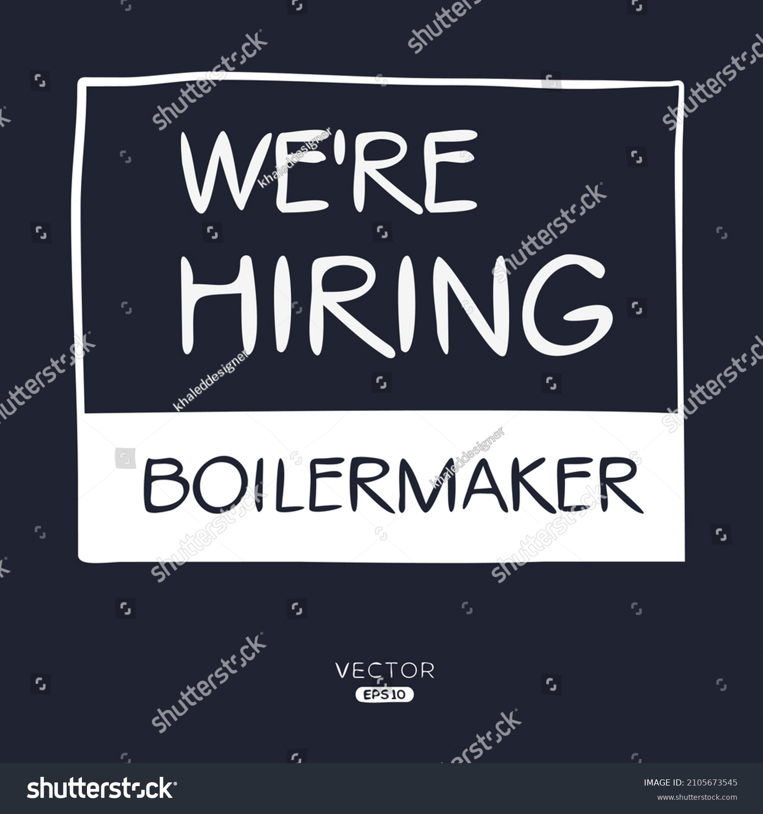 We Hiring Boilermaker Vector Illustration Stock Vector (Royalty Free ...