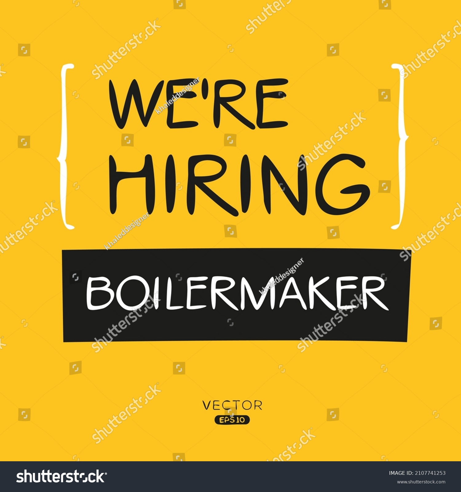 We Hiring Boilermaker Vector Illustration Stock Vector (Royalty Free ...