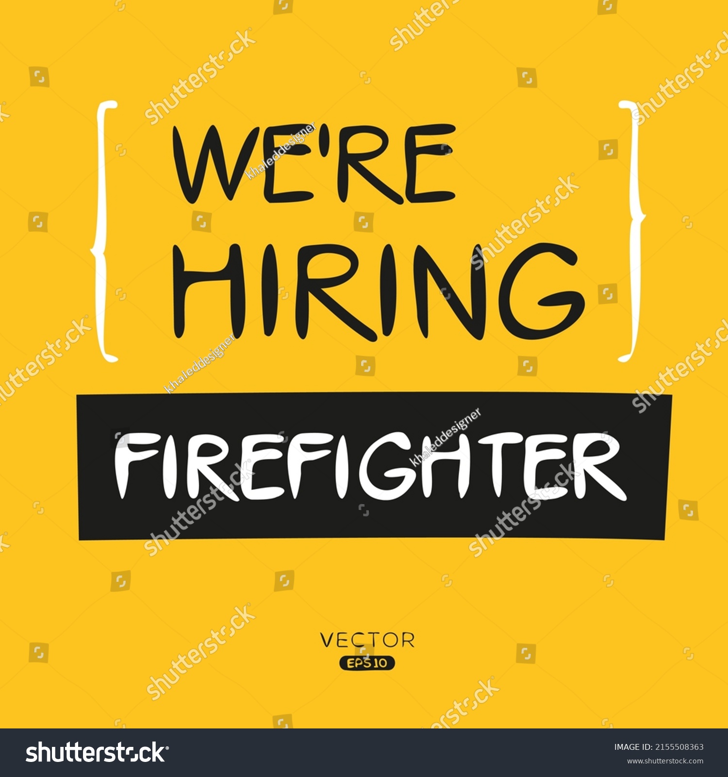 We Hiring Firefighter Vector Illustration Stock Vector (Royalty Free ...