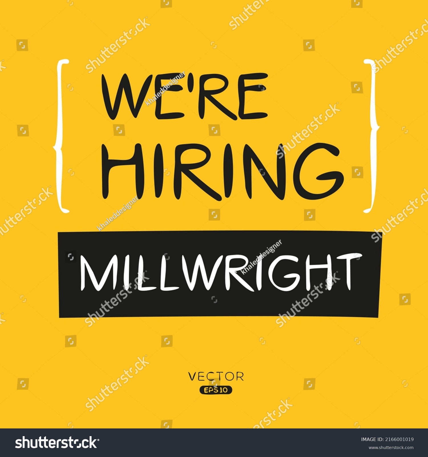 We Hiring Millwright Vector Illustration Stock Vector (Royalty Free ...