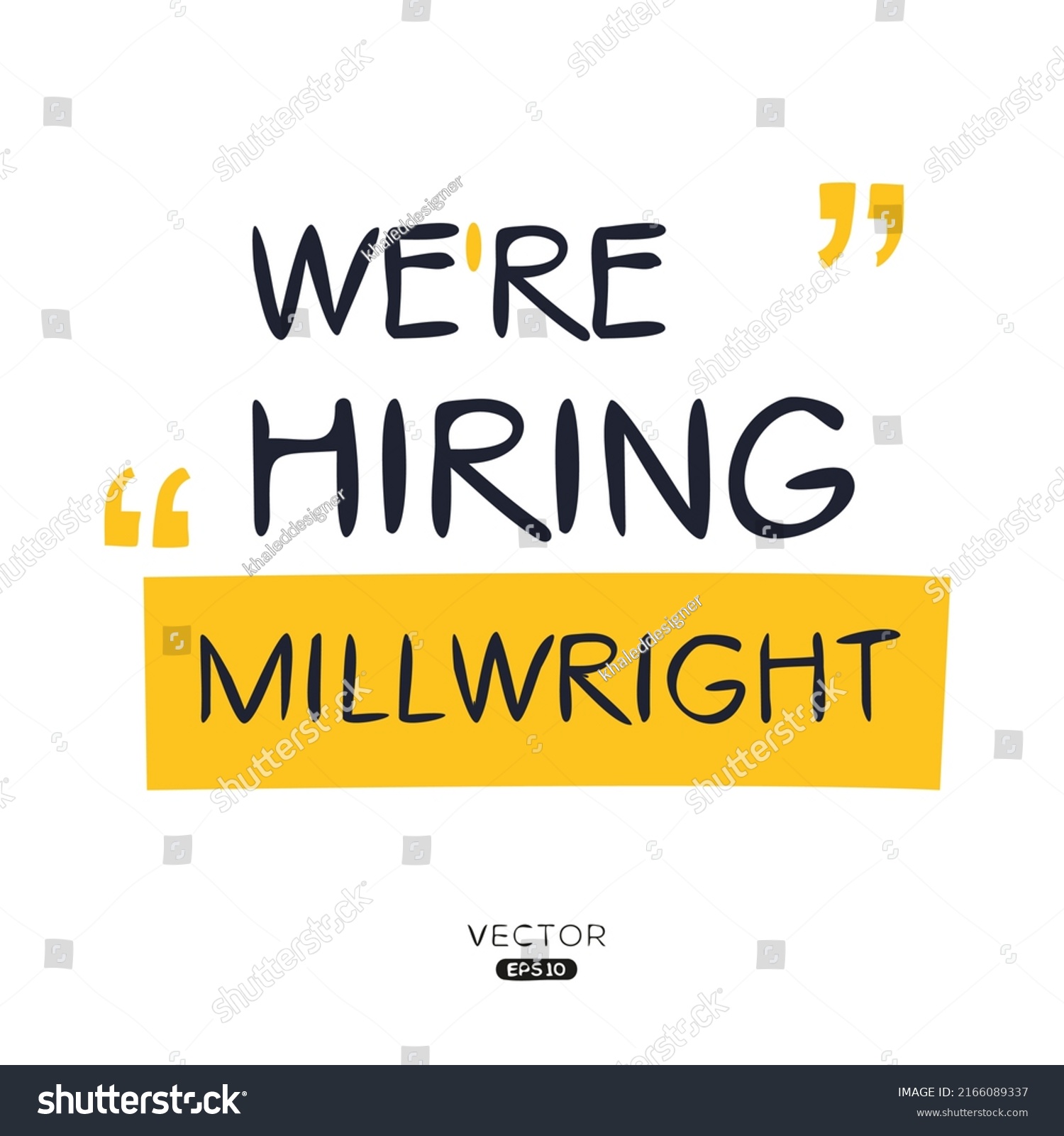 We Hiring Millwright Vector Illustration Stock Vector (Royalty Free ...