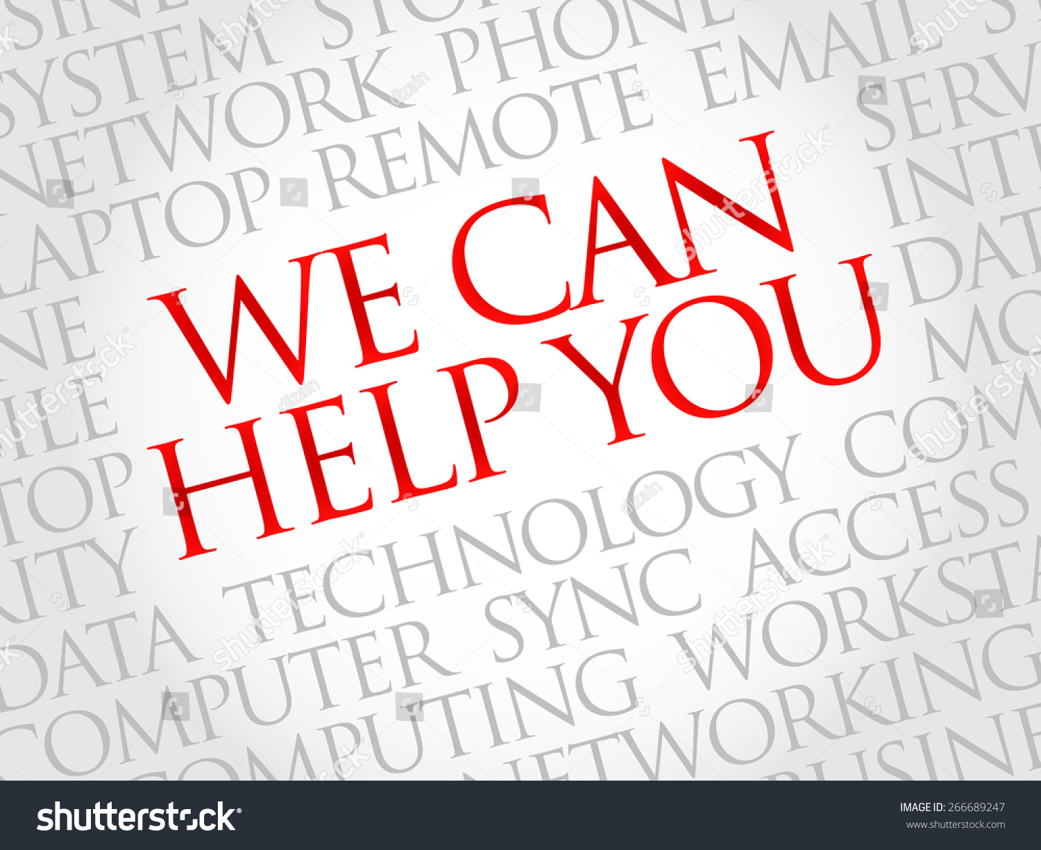 We Can Help You Word Cloud Stock Vector (Royalty Free) 266689247 ...