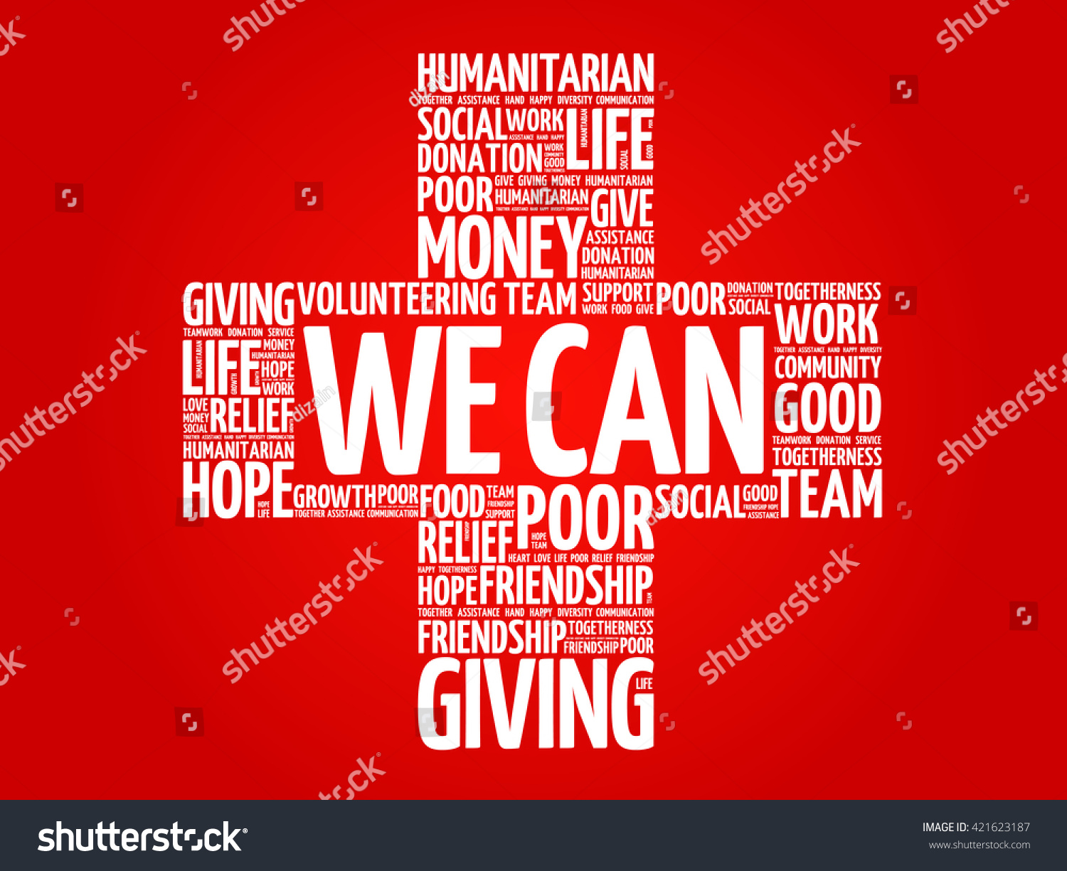 We Can Word Cloud Collage Cross Stock Vector (Royalty Free) 421623187 ...
