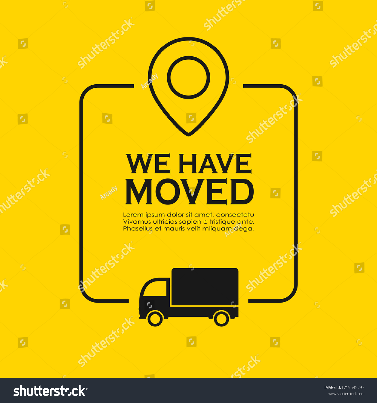 We Have Moved Vector Poster On Stock Vector (Royalty Free) 1719695797