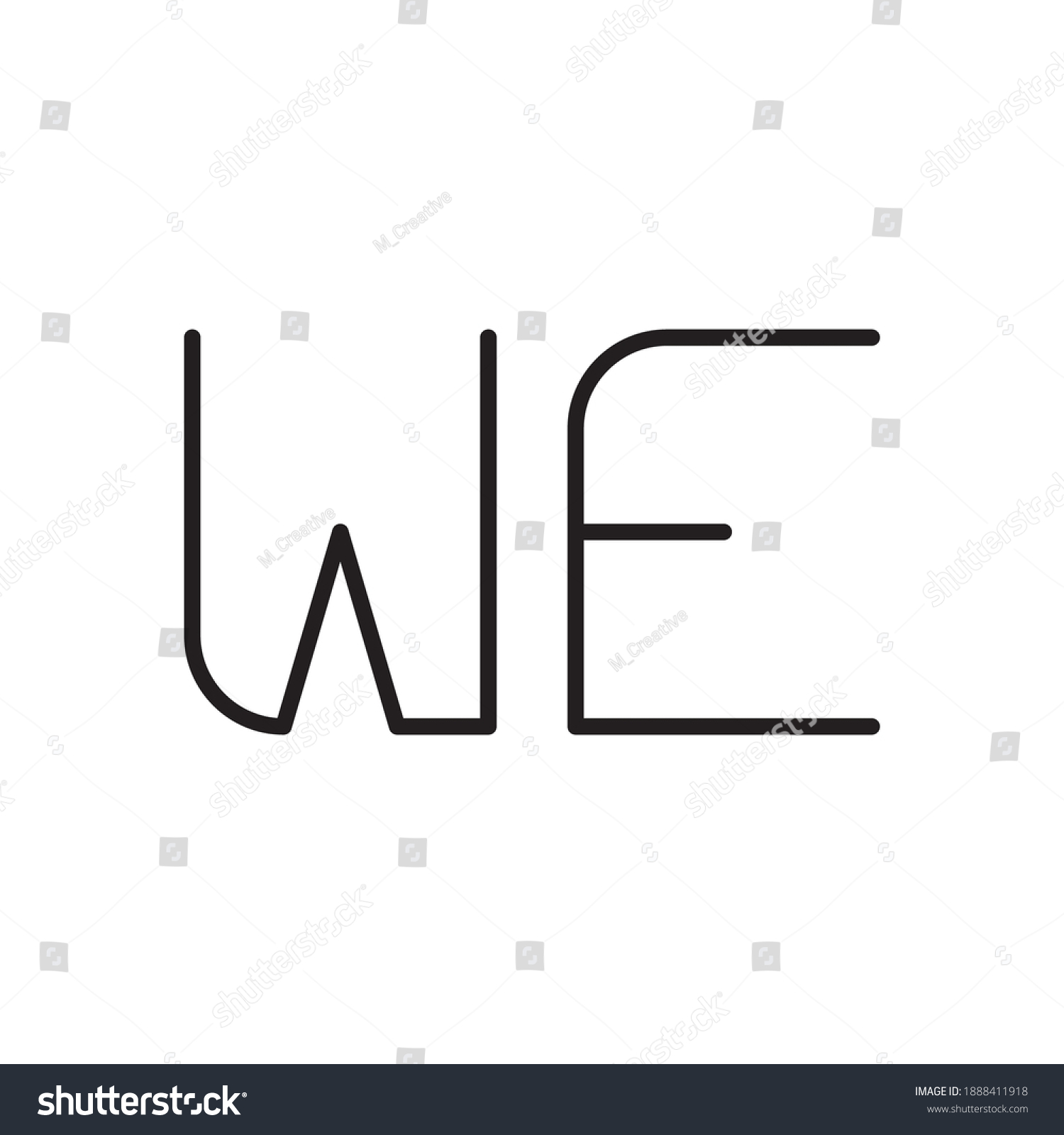 We Initial Letter Vector Logo Stock Vector (Royalty Free) 1888411918 ...