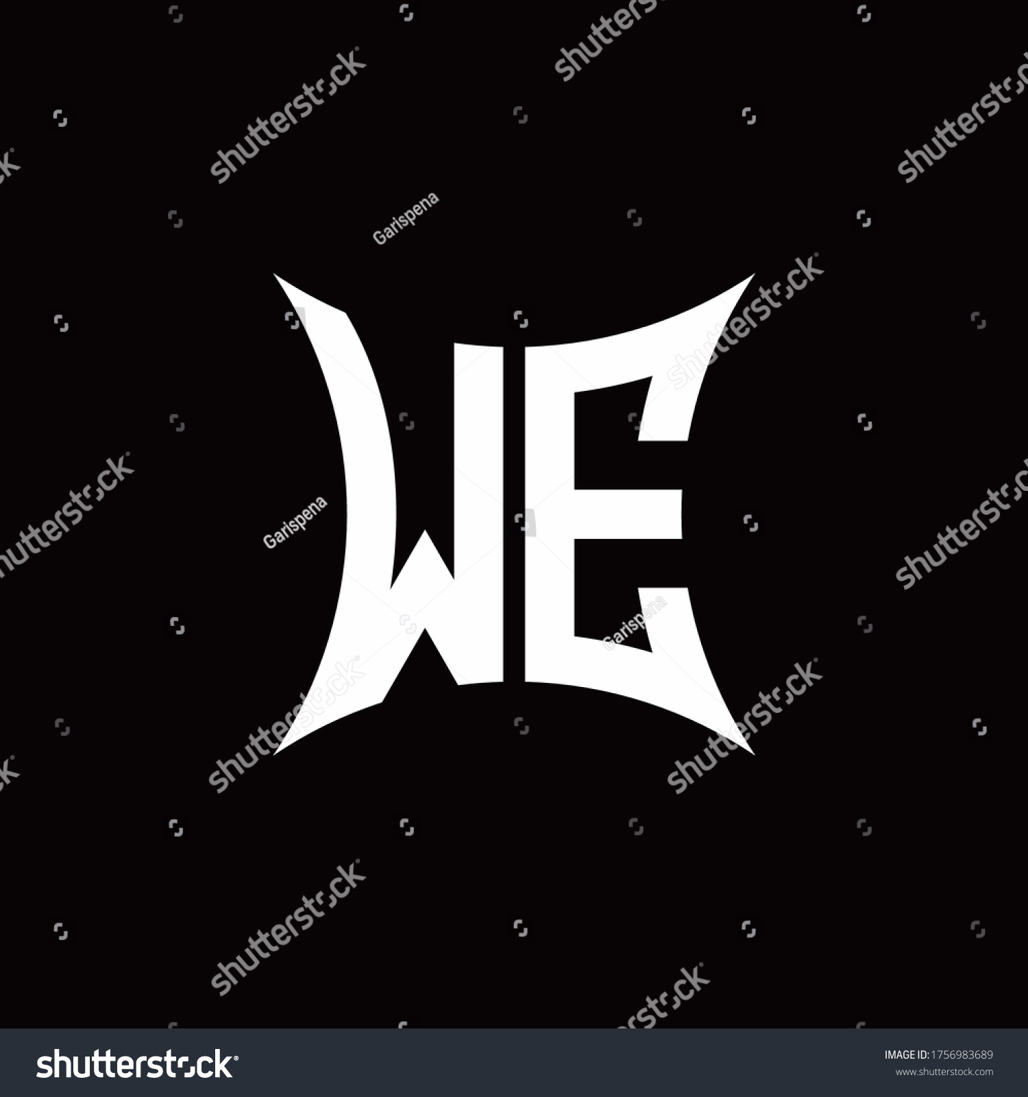 We Monogram Logo Sharped Shape Design Stock Vector (Royalty Free ...