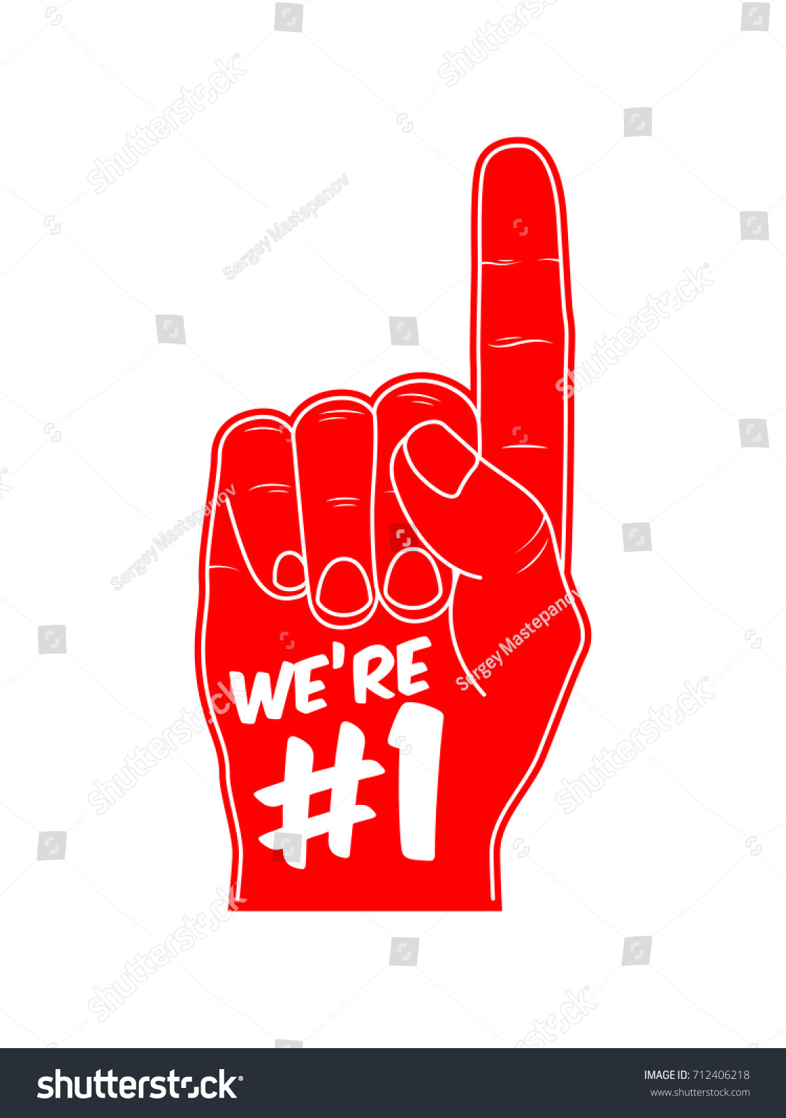 Were Number 1 Foam Hand Vector: vector de stock (libre de regalías ...