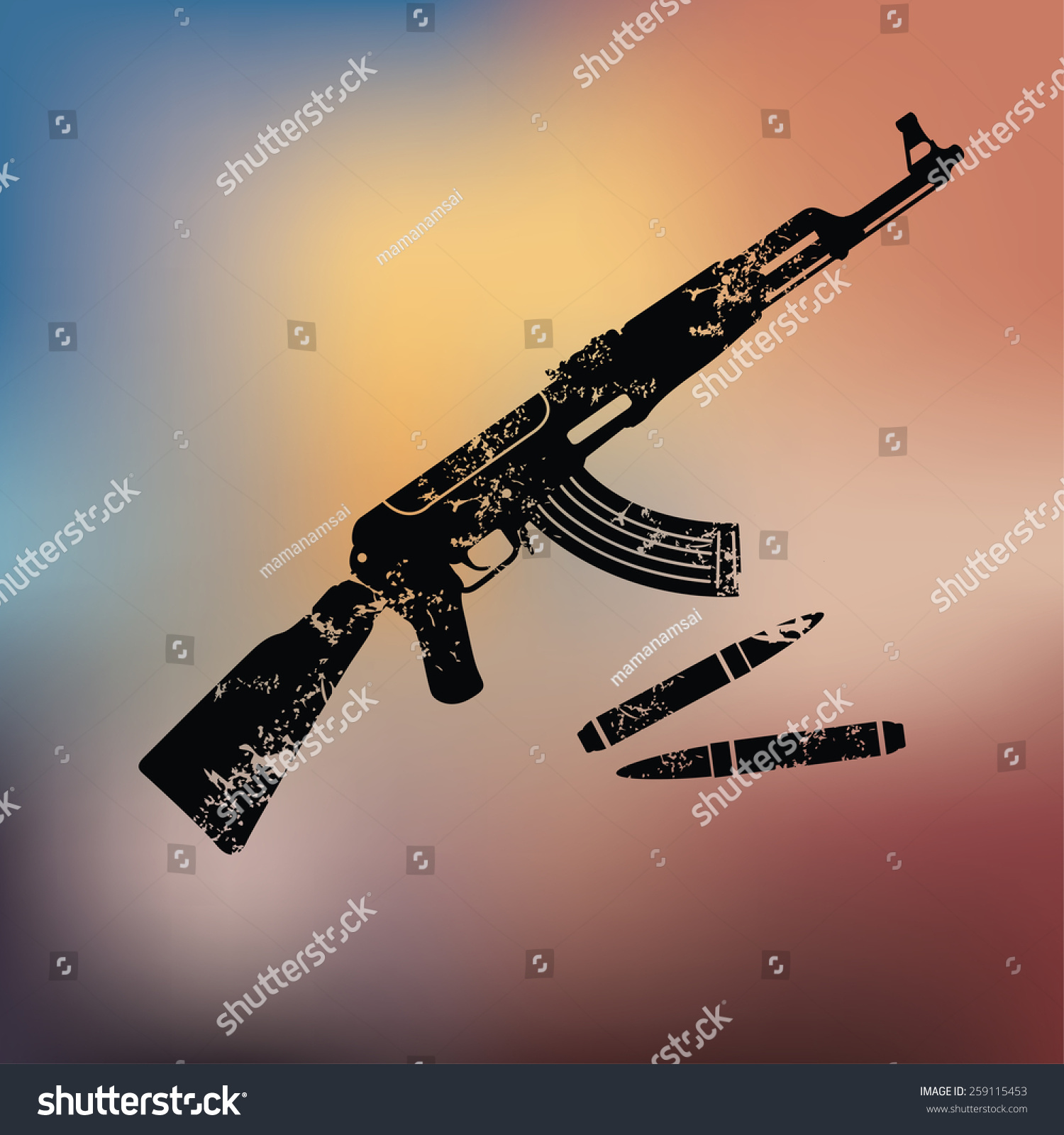 Weapon Design On Blur Backgroundgrunge Vector Stock Vector (Royalty ...