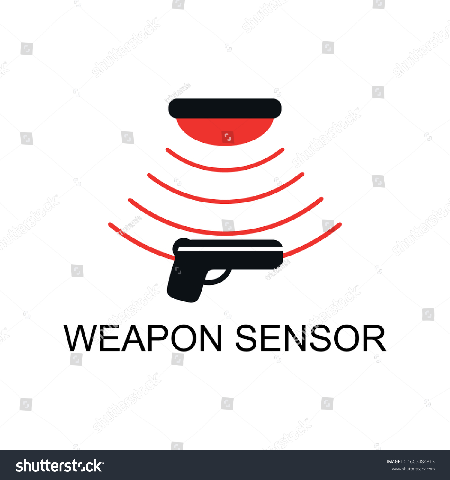 Weapon Sensor Icon Metal Detector Design Stock Vector (Royalty Free ...