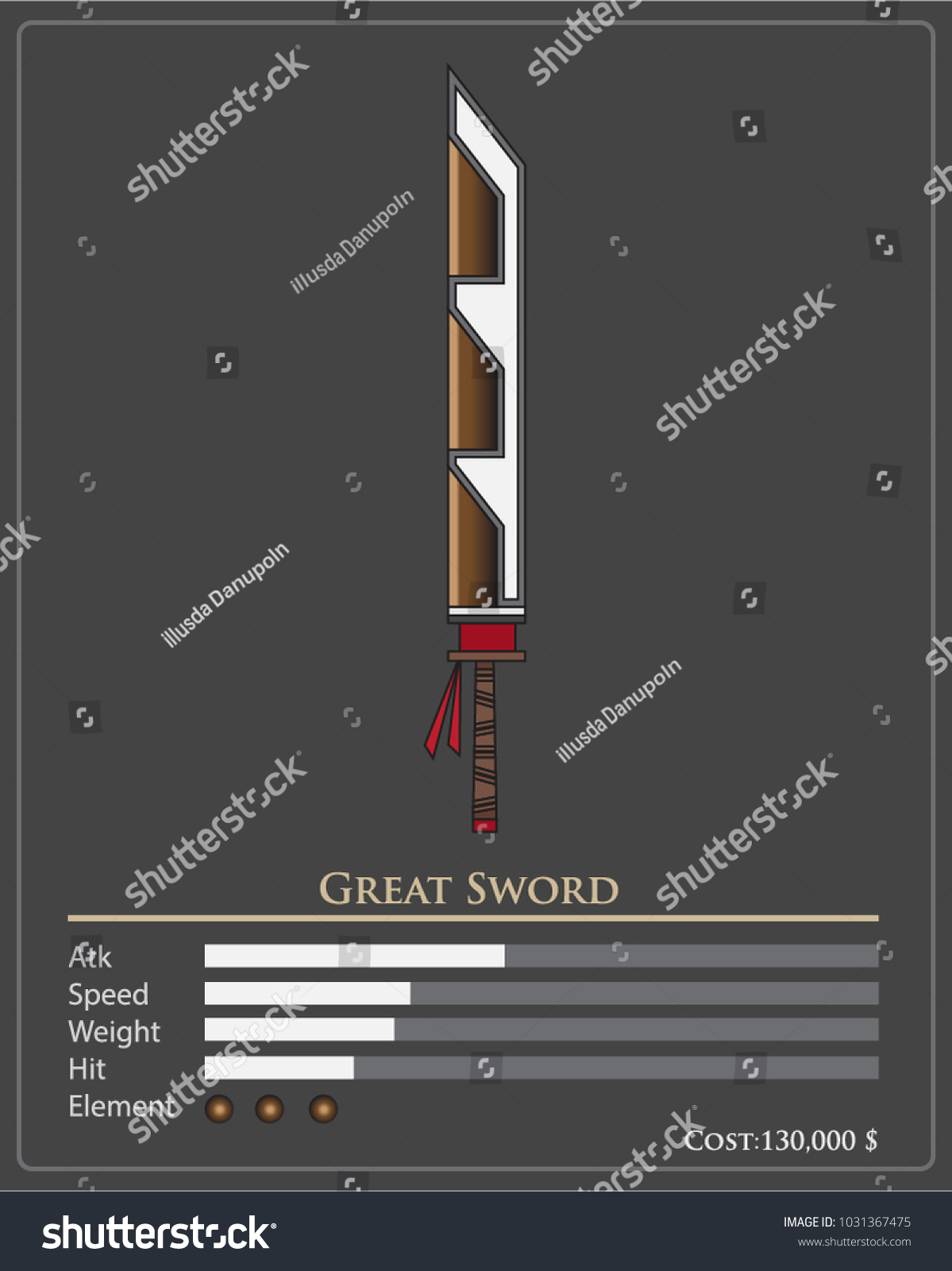 Weapons Swords Items Game Design Vector 库存矢量图（免版税）1031367475 | Shutterstock