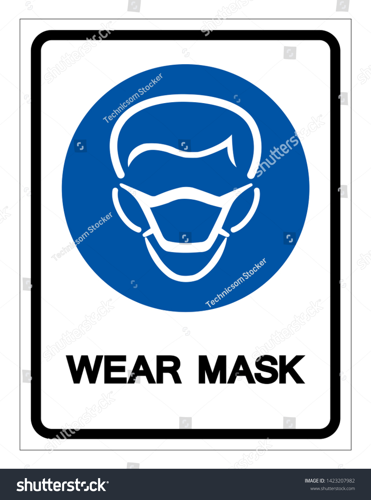 Wear Mask Symbol Signvector Illustration Isolated Stock Vector Royalty