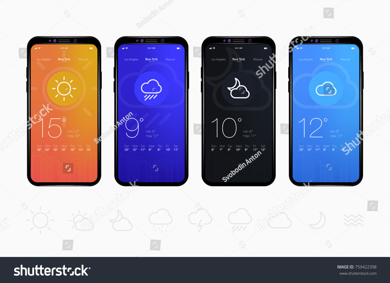71.786 Weather app icon Gambar, Foto Stok & Vektor | Shutterstock