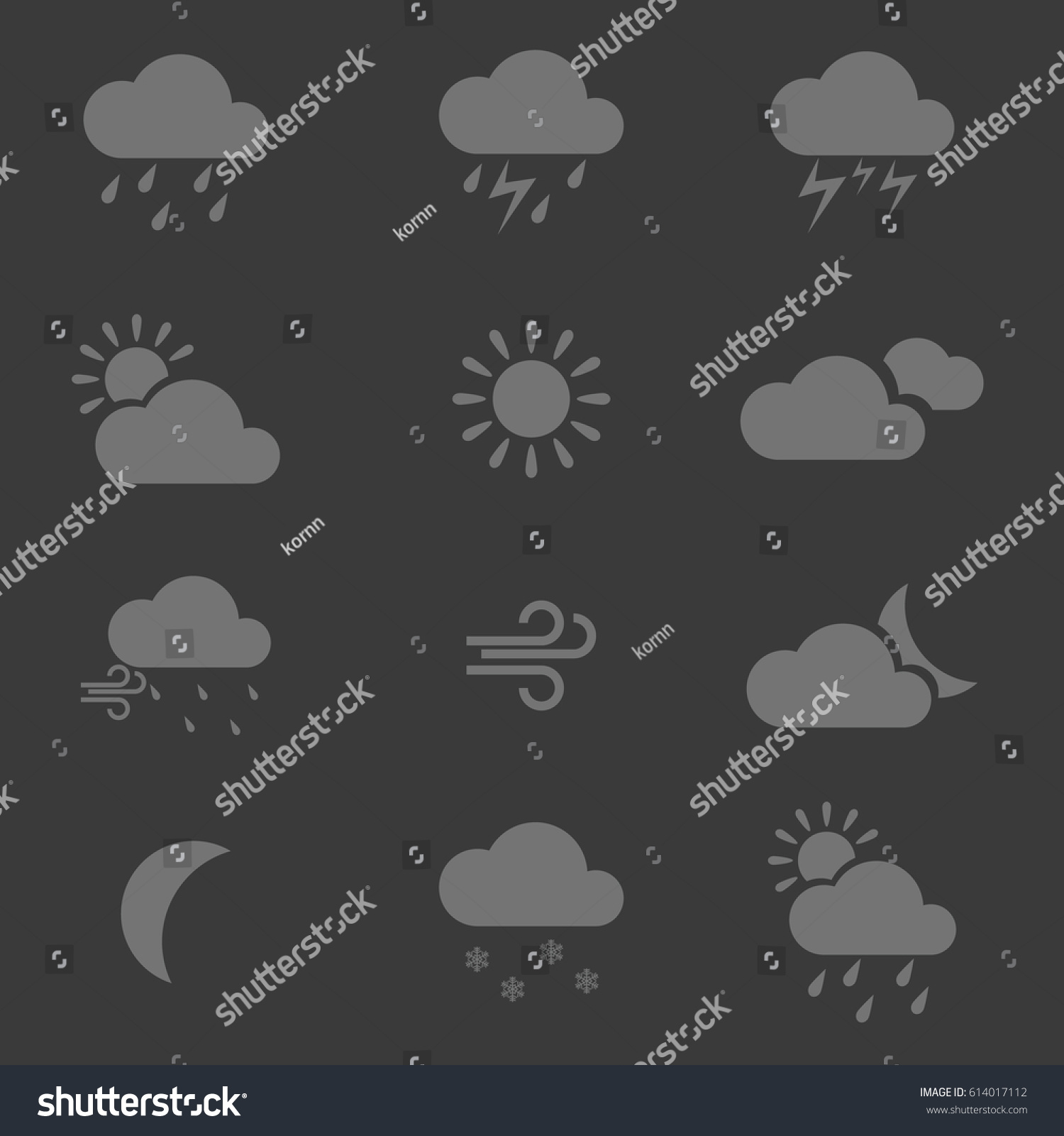 Weather Flat Icons Stock Vector (Royalty Free) 614017112
