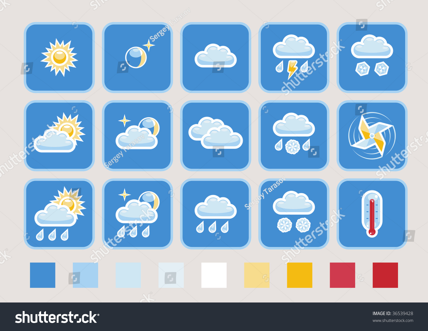 Weather Forecast Icon Set Stock Vector (Royalty Free) 36539428 ...