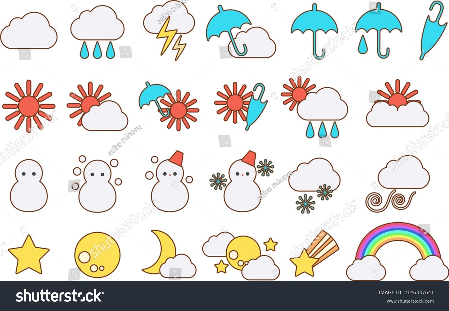 Weather Forecast Mark Icon Set Stock Vector (Royalty Free) 2146337641 ...