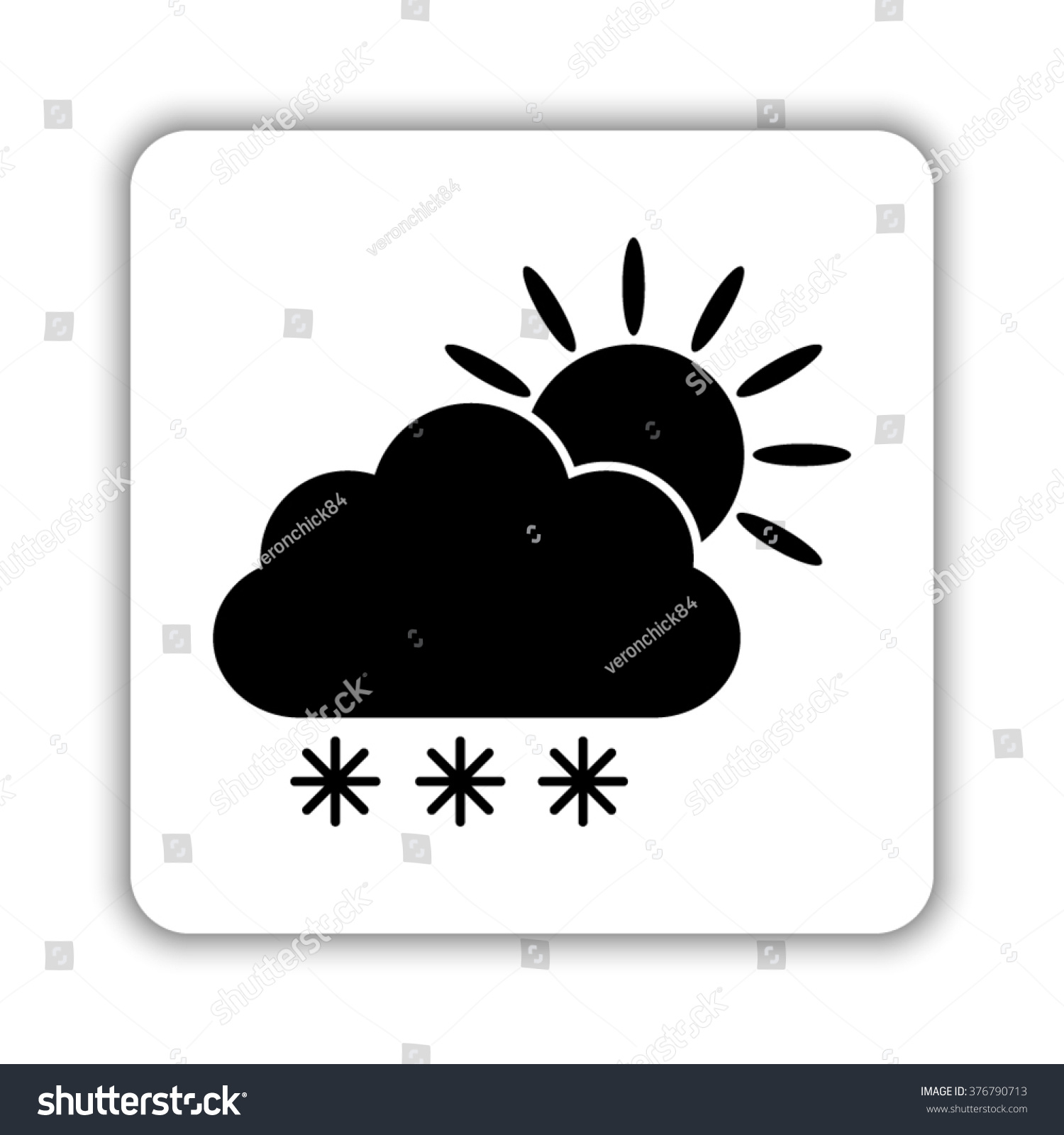Weather Icon Black Vector Icon Stock Vector (Royalty Free) 376790713