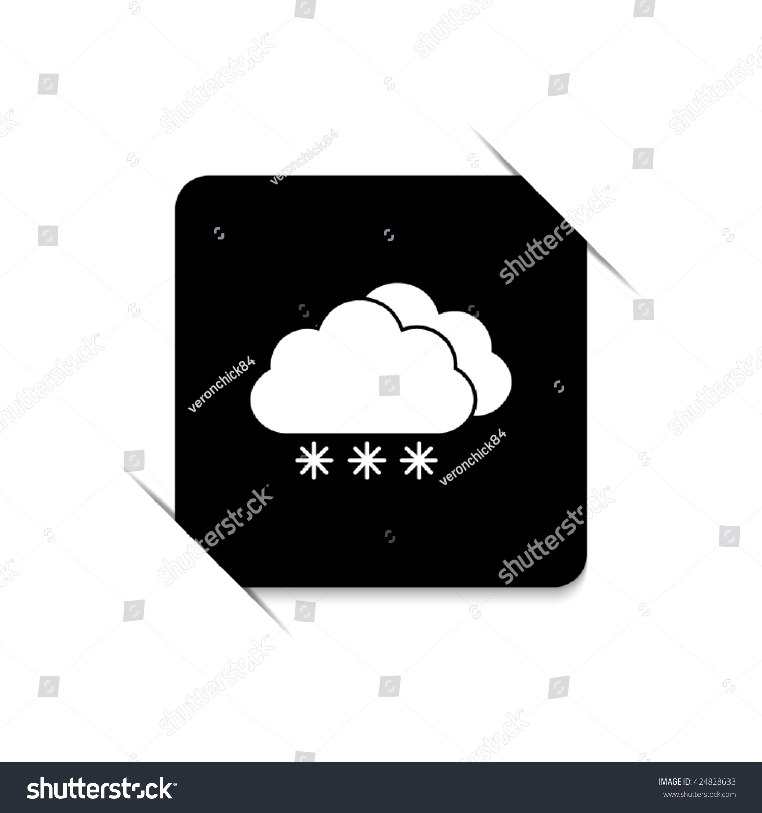 Weather Icon Black Vector Icon Stock Vector (Royalty Free) 424828633