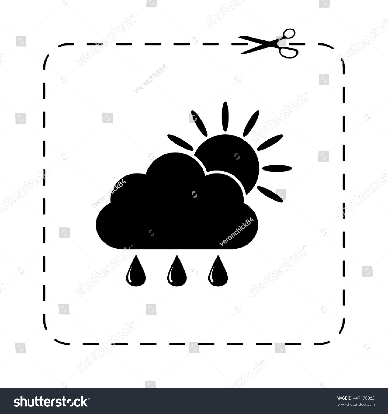 Weather Icon Black Vector Icon Stock Vector (Royalty Free) 447170083