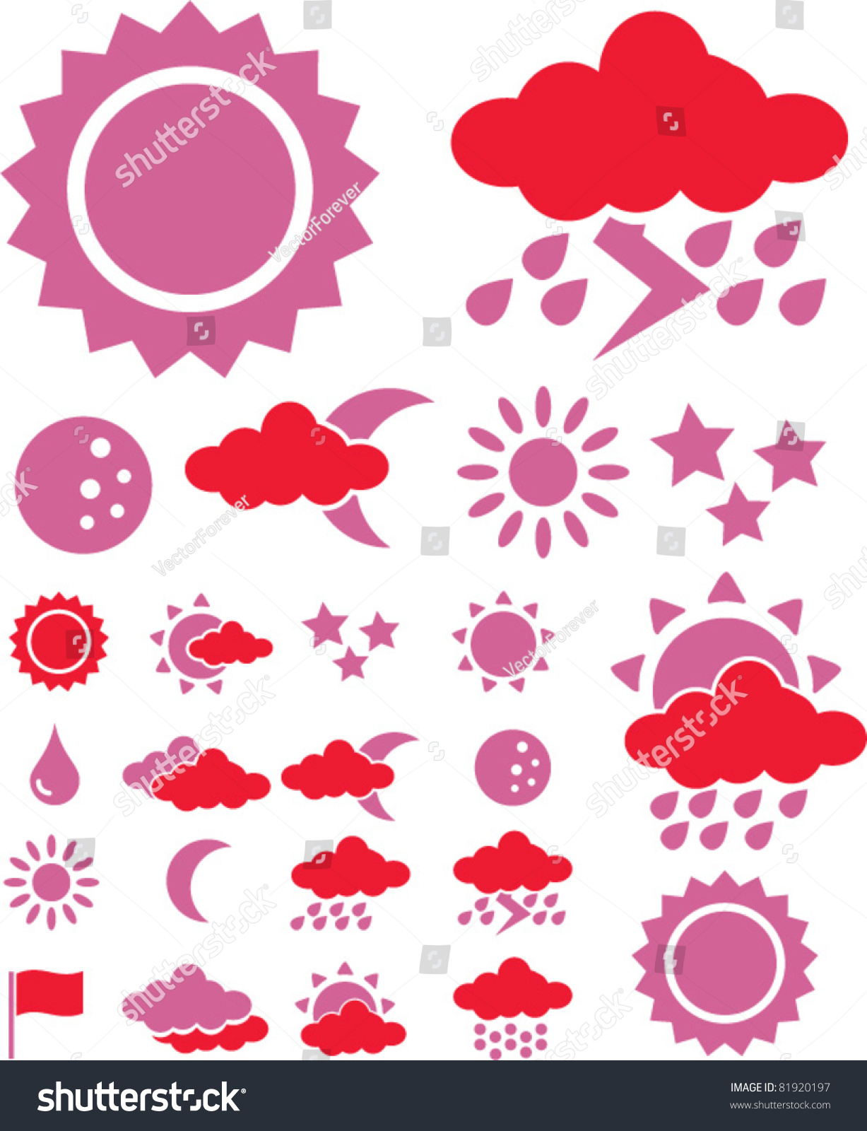 Weather Icons Signs Vector Illustrations Stock Vector (Royalty Free ...