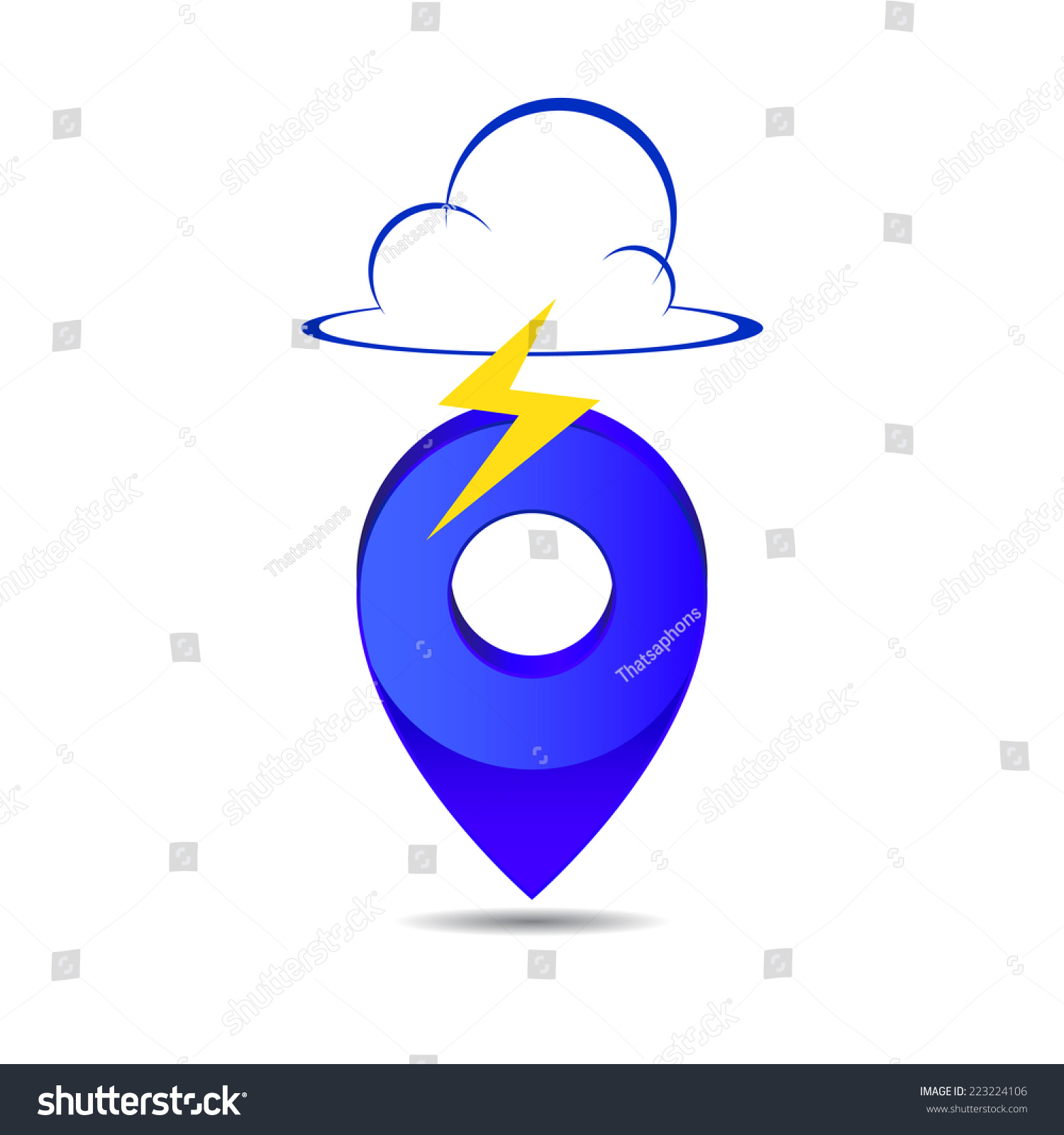Weather Pin Pointer Icon Symbol Vector Stock Vector (Royalty Free ...