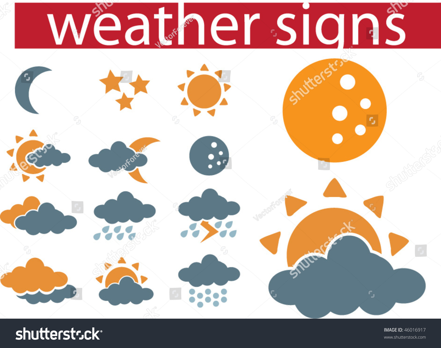 Weather Signs Vector Stock Vector (Royalty Free) 46016917