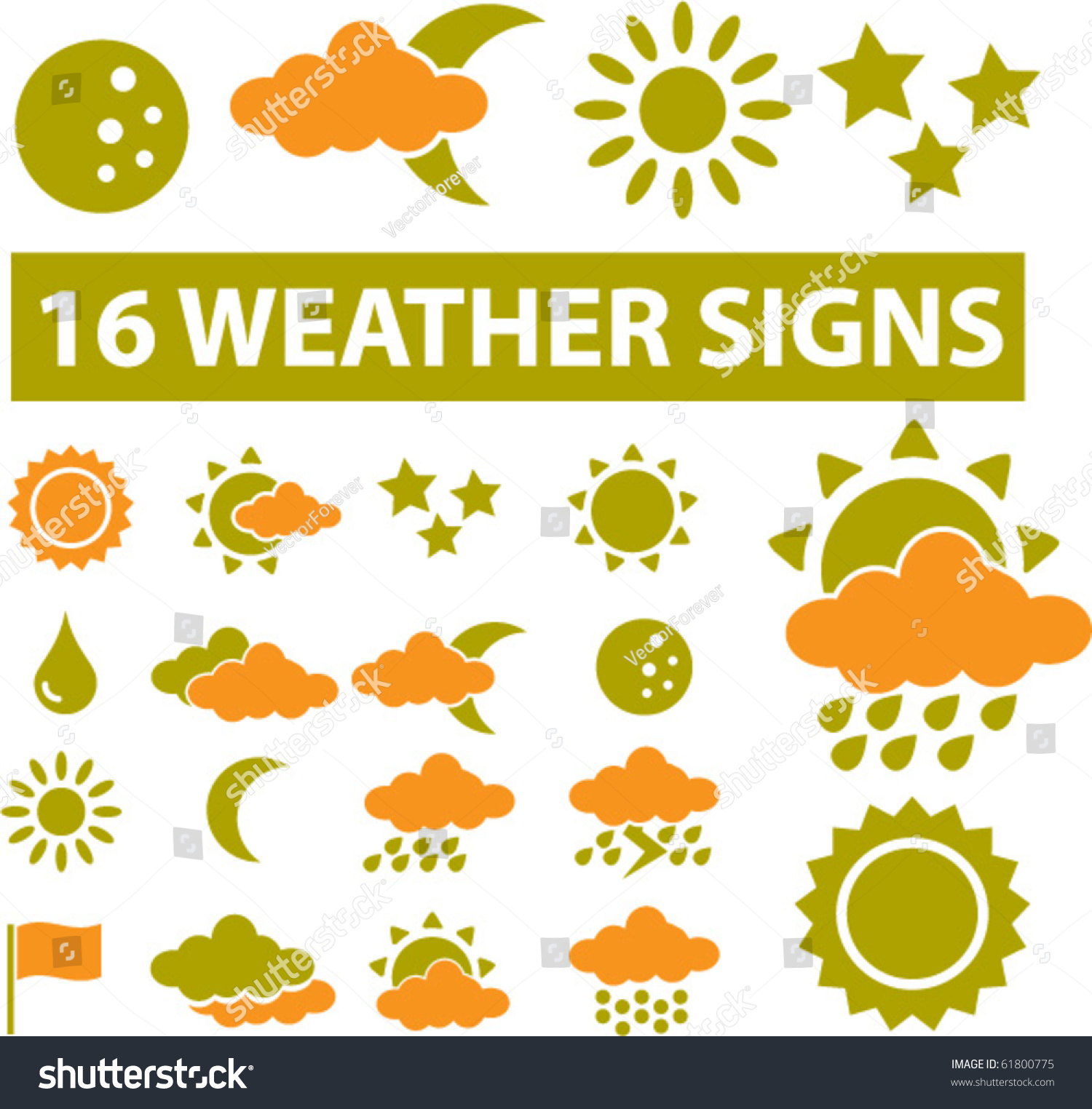 Weather Signs Vector Stock Vector (Royalty Free) 61800775 | Shutterstock