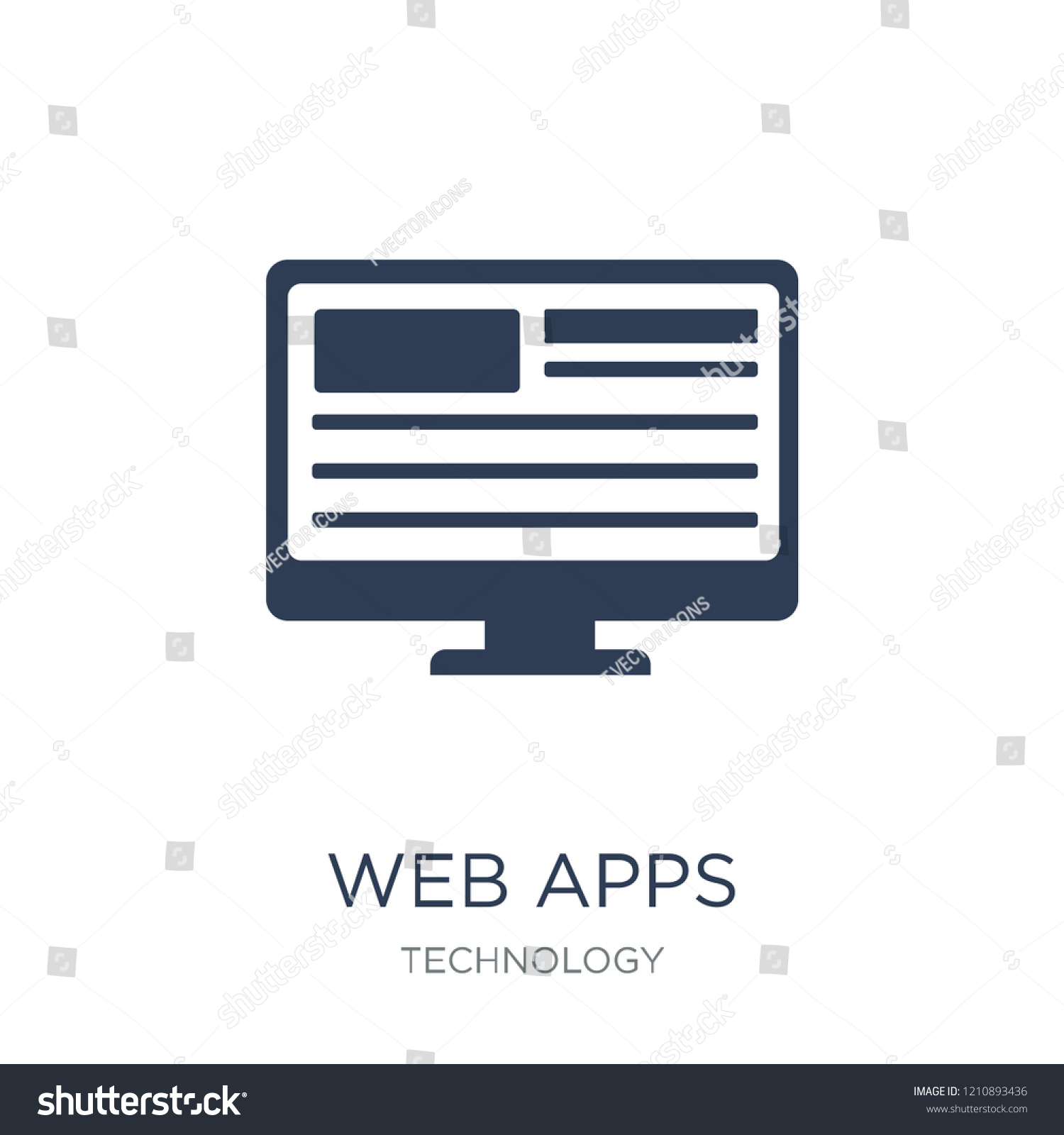 Web Apps Icon Trendy Flat Vector Stock Vector (Royalty Free) 1210893436 ...