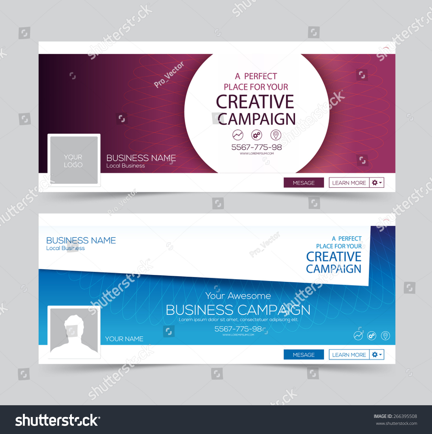 Web Banner Header Layout Template Creative Stock Vector 266395508 ...