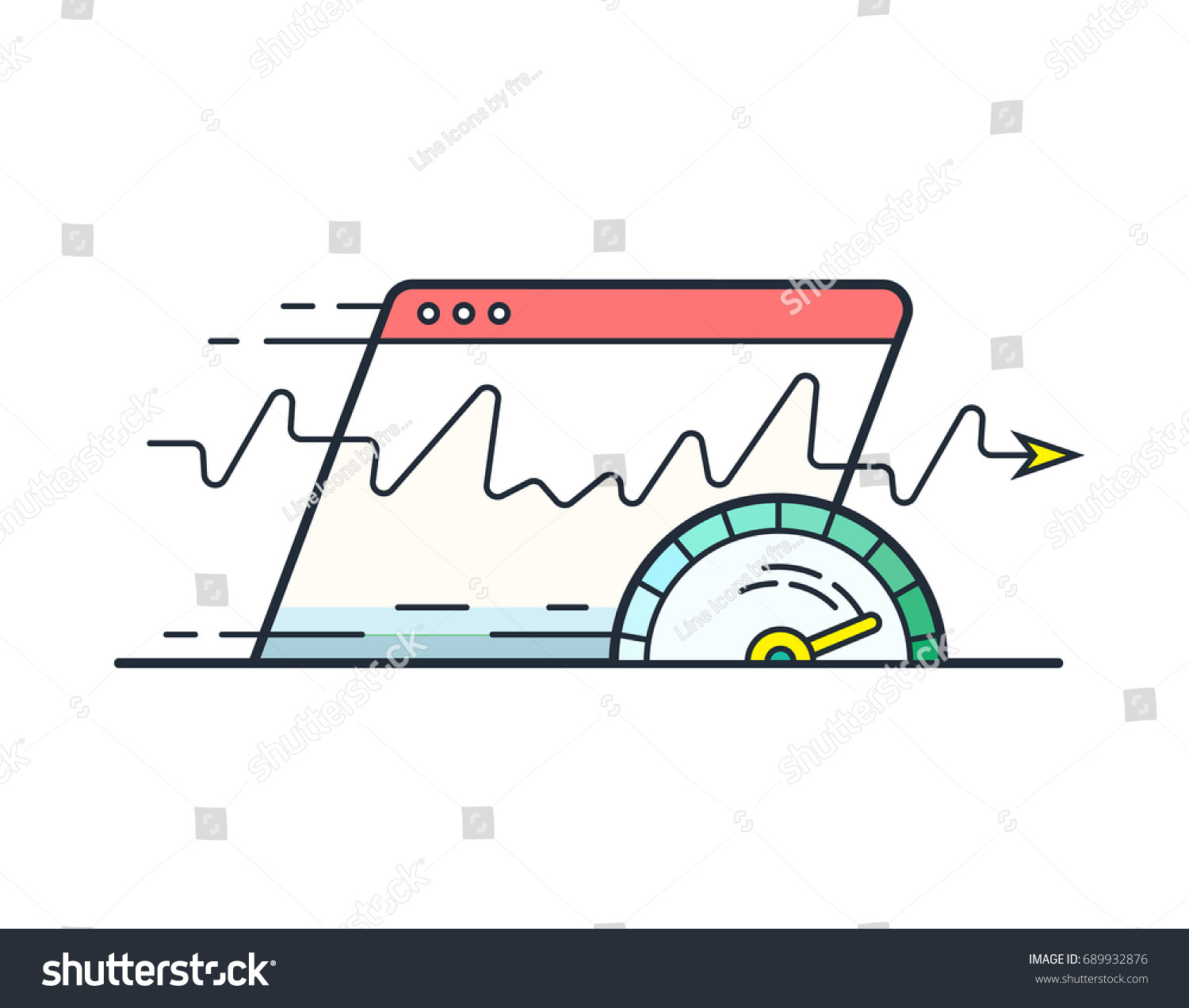 Web Browser Speedometer Testing Speed Internet Stock Vector (Royalty ...