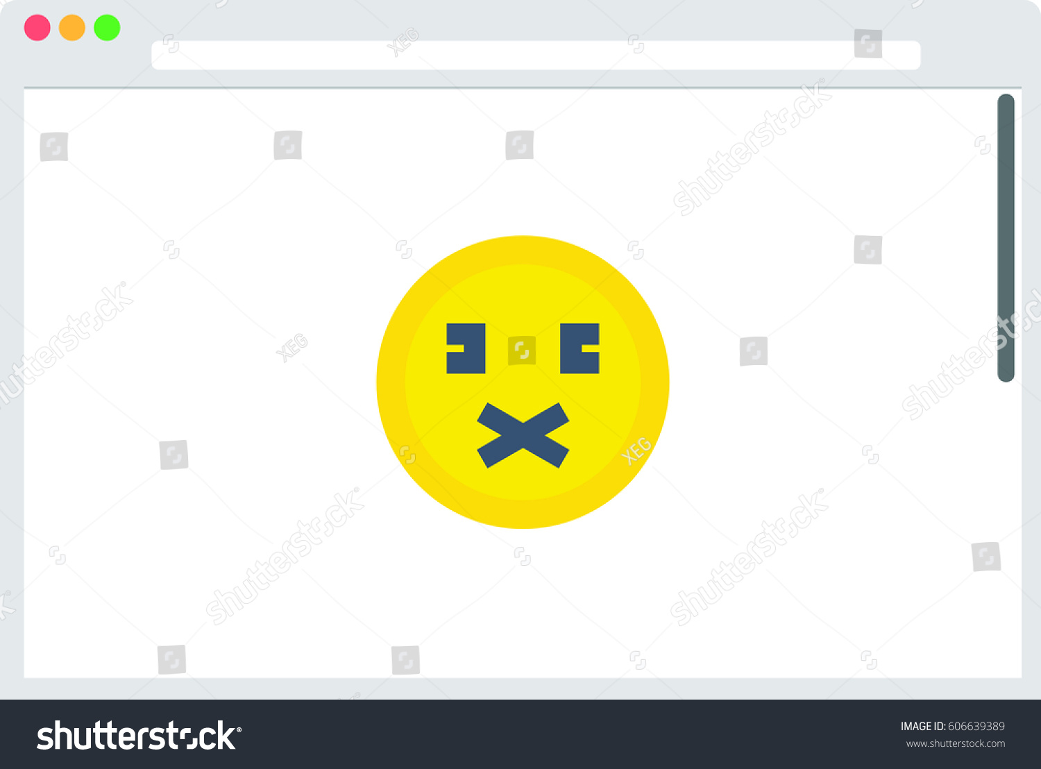 Web Browser Yellow Emoticon Vector Illustration Stock Vector (Royalty ...