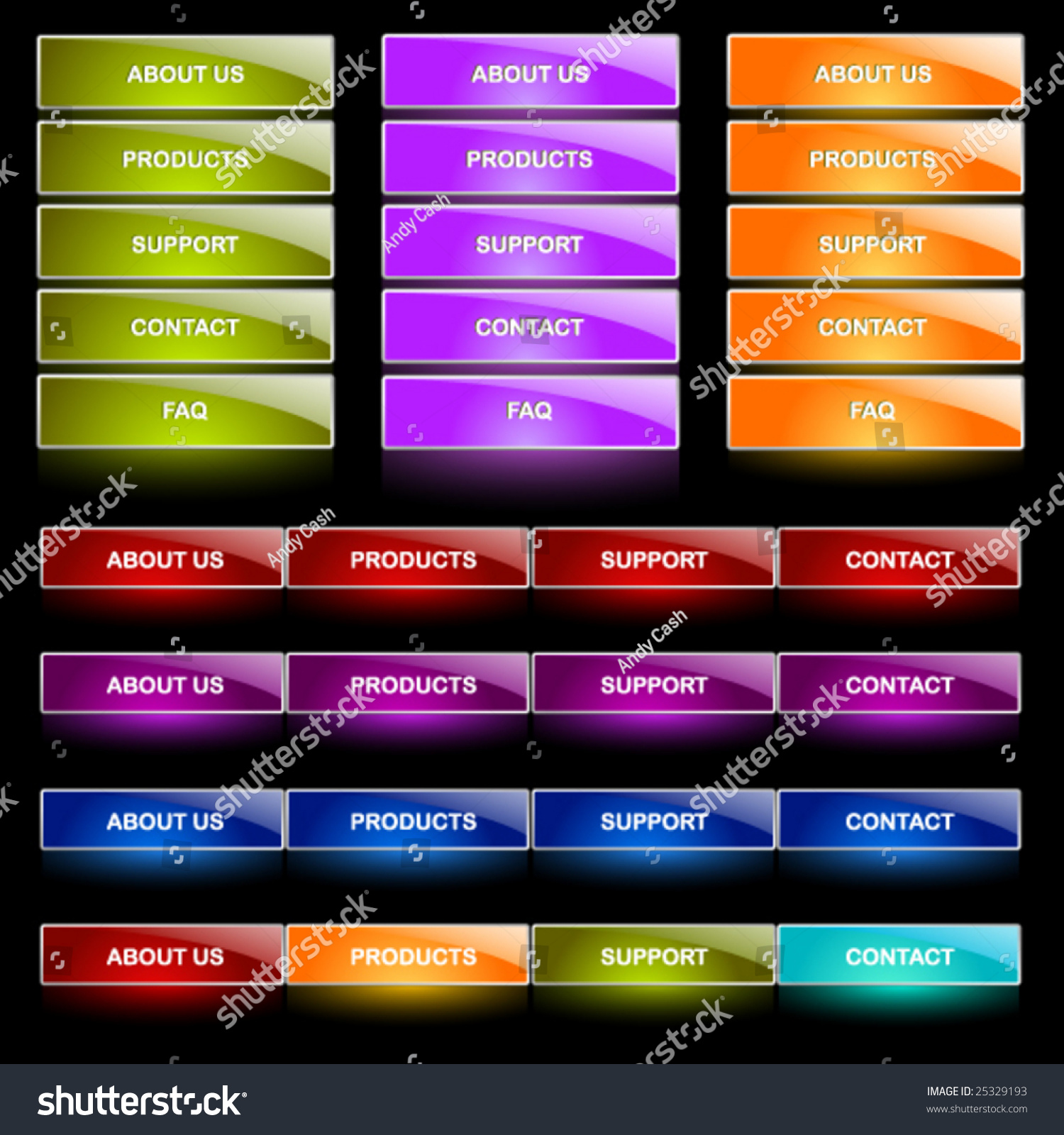 Web Buttons On Black Background Stock Vector (Royalty Free) 25329193