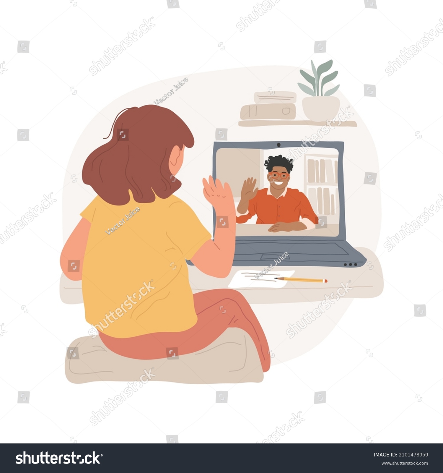 Web Conferencing Isolated Cartoon Vector Illustration Stock Vector ...