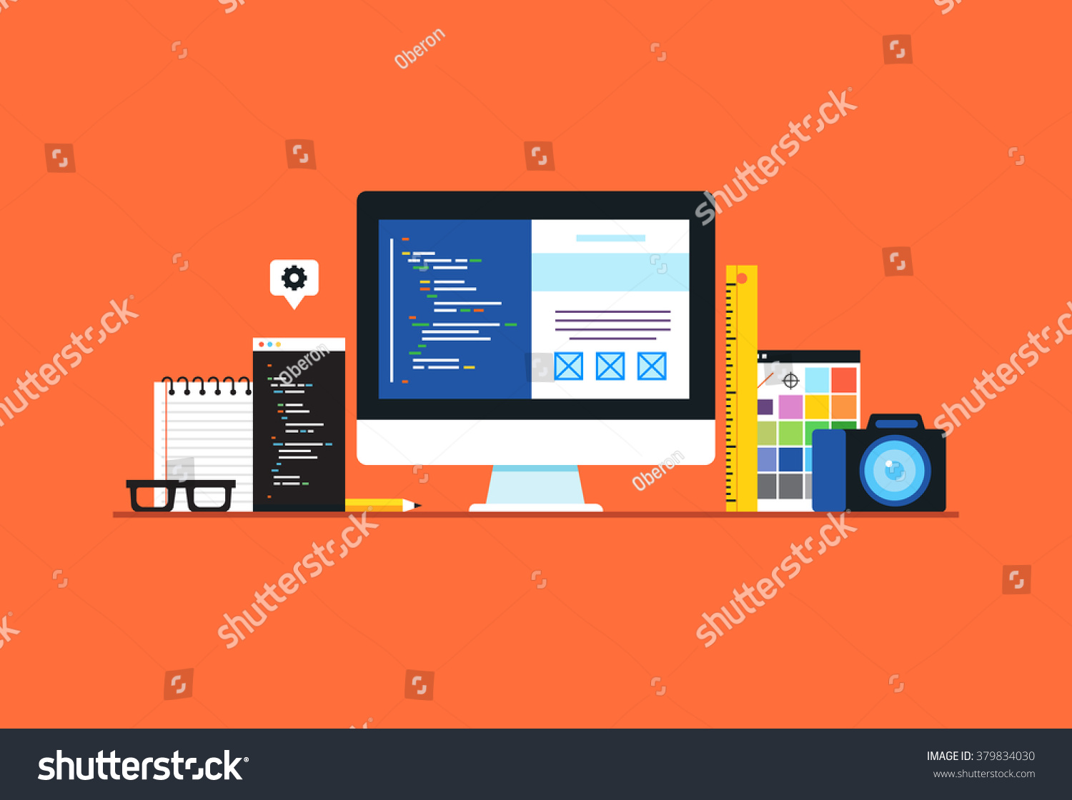 Web Development Flat Design Modern Vector Stock Vector (Royalty Free ...