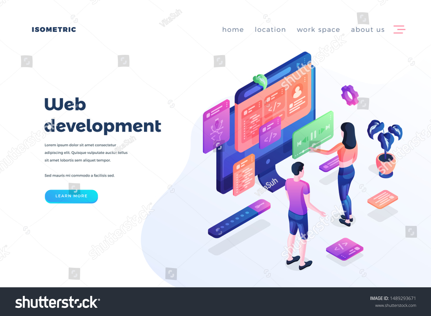 Web Development Landing Page Vector Template Stock Vector (Royalty Free ... Web Development Landing Page Vector Template Stock Vector (Royalty Free ...