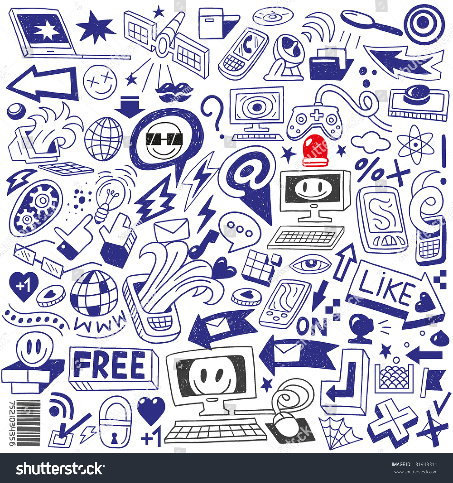 Web Doodles Collection Stock Vector (Royalty Free) 131943311 | Shutterstock