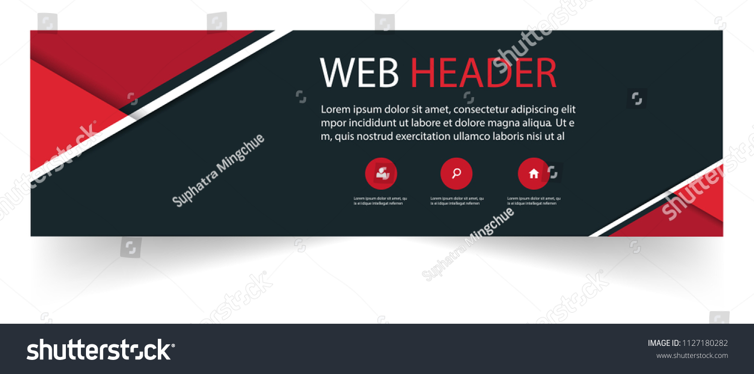 Web Header Modern Red Black Design Stock Vector (Royalty Free ...