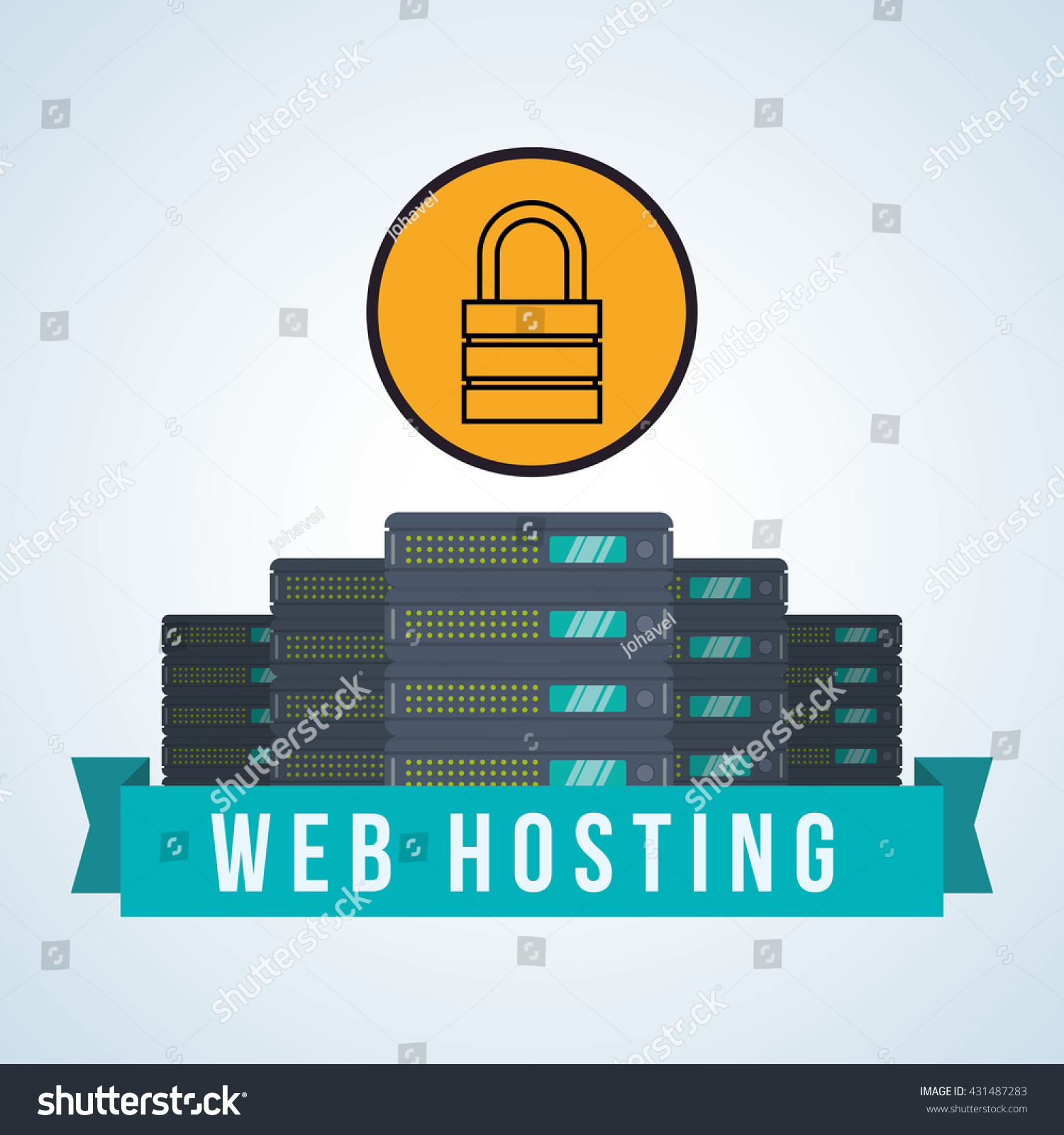 Diseño Web Hosting. Icono del centro: vector de stock (libre de ...