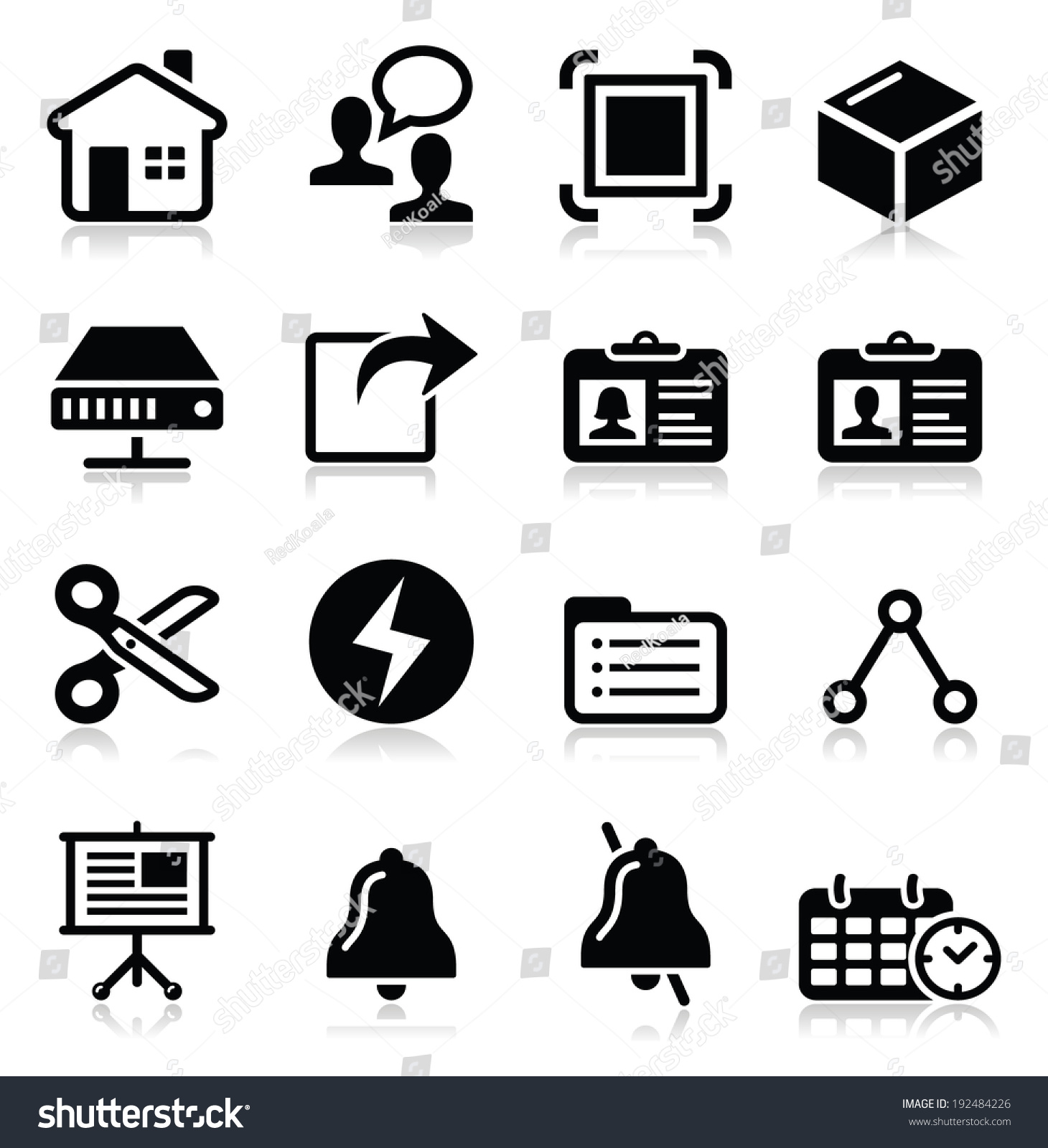 Web Internet Vector Black Icons Set Stock Vector (Royalty Free) 192484226