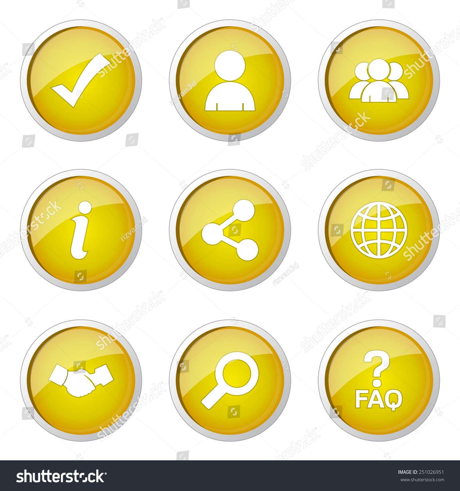 Web Internet Yellow Vector Button Icon Stock Vector (Royalty Free ...