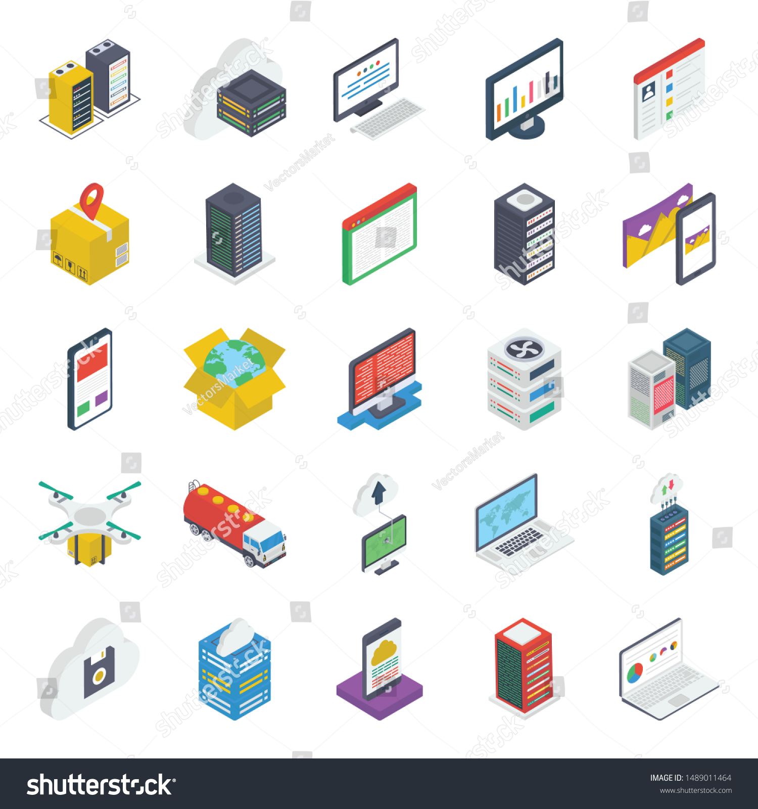 Web Layout Isometric Icons Pack Stock Vector (Royalty Free) 1489011464 ...