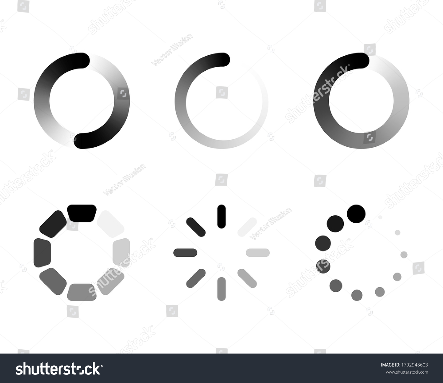 Web Loading Iconvector Illustration Black Color Stock Vector (Royalty ...